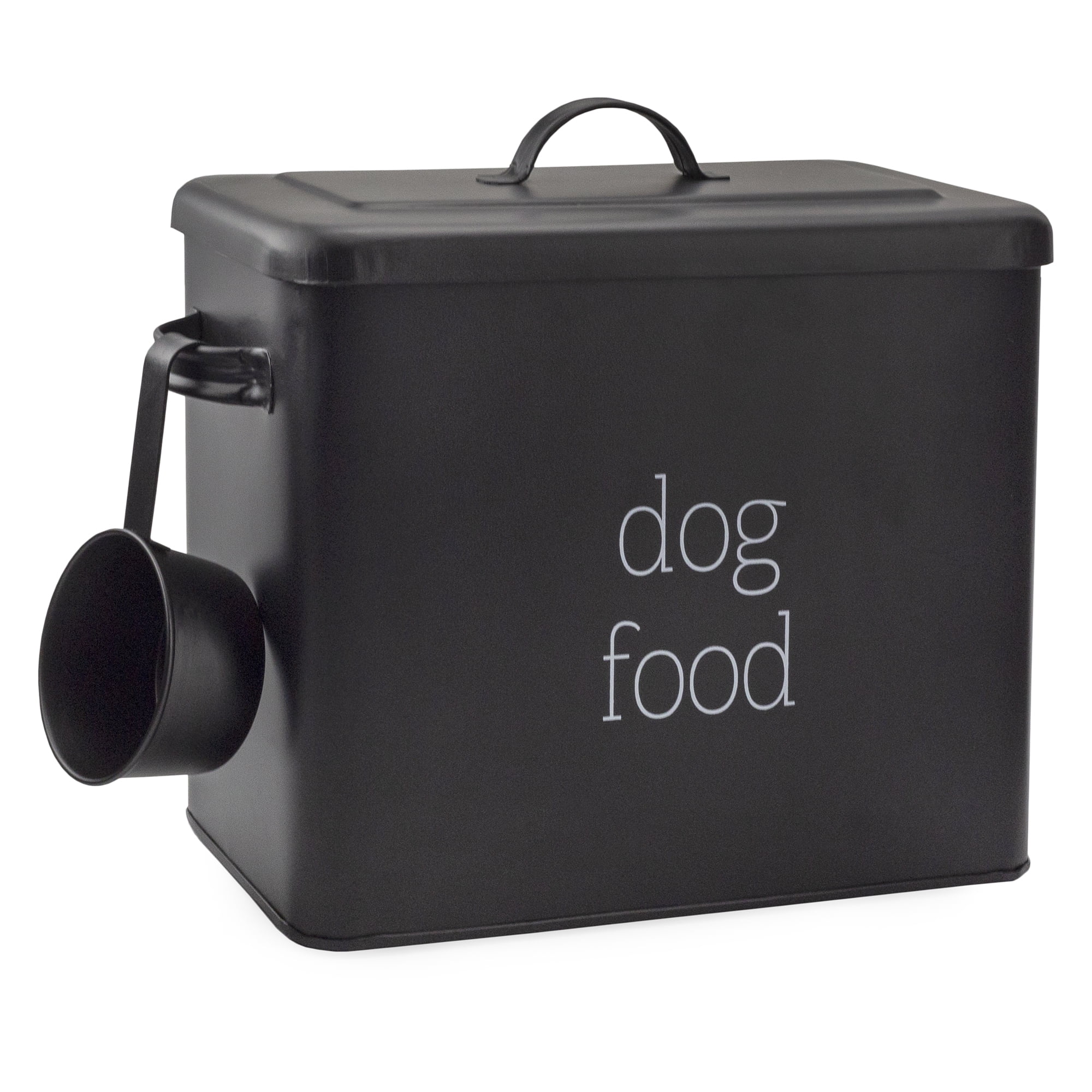 AuldHome Design Retro Dog Food Canister (Black); Modern Farmhouse Style ...