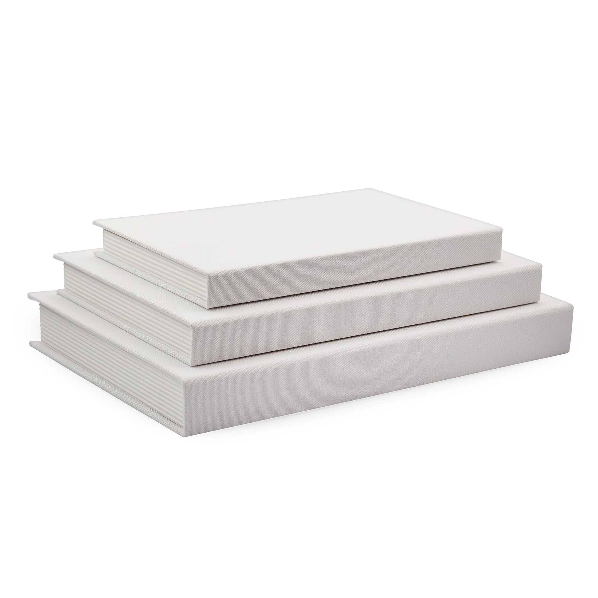 AuldHome Design Slimline Faux Book Stack (Set of 3, White); Blank Set ...