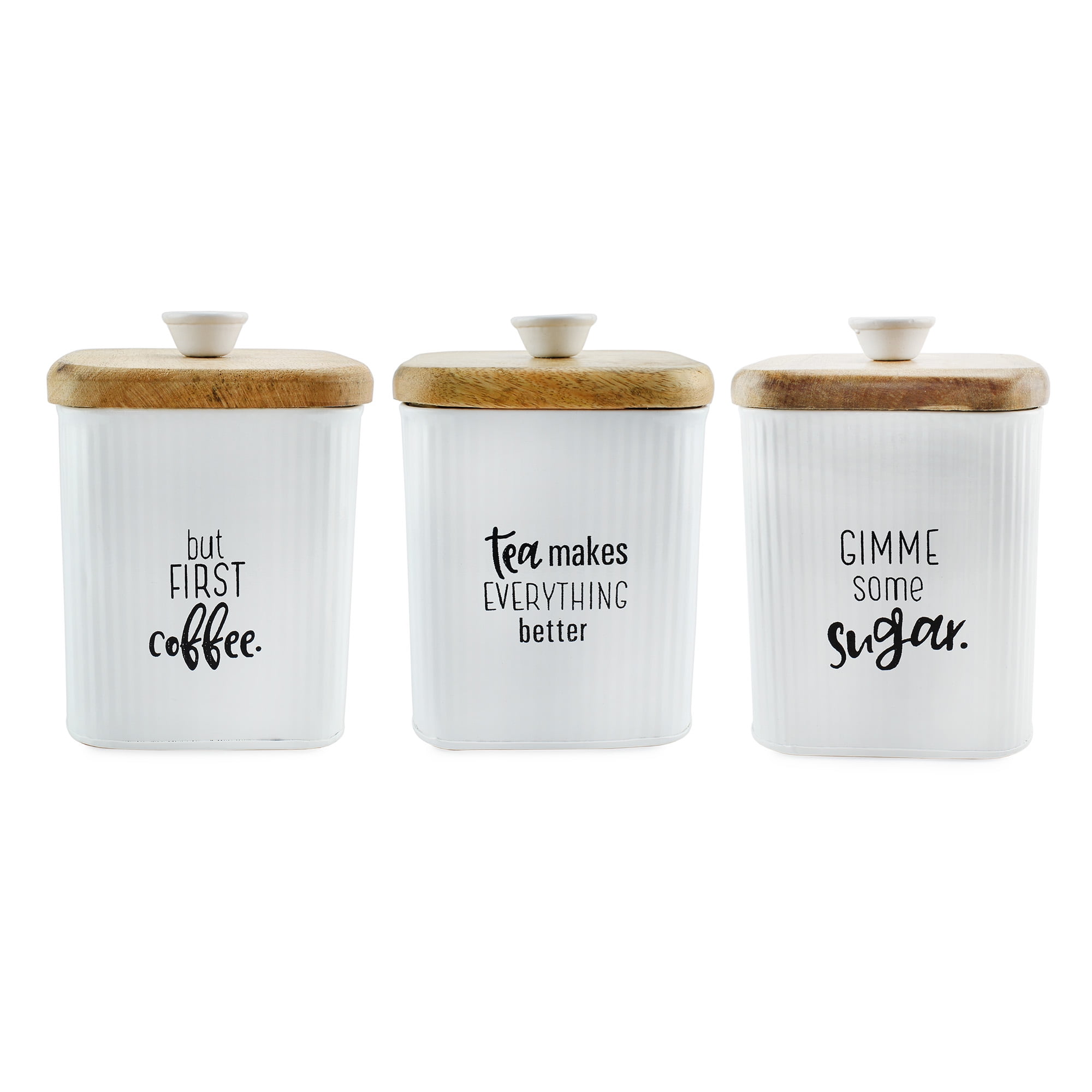 AuldHome Farmhouse Enamelware Canisters (Set of 3); Rustic Storage for ...