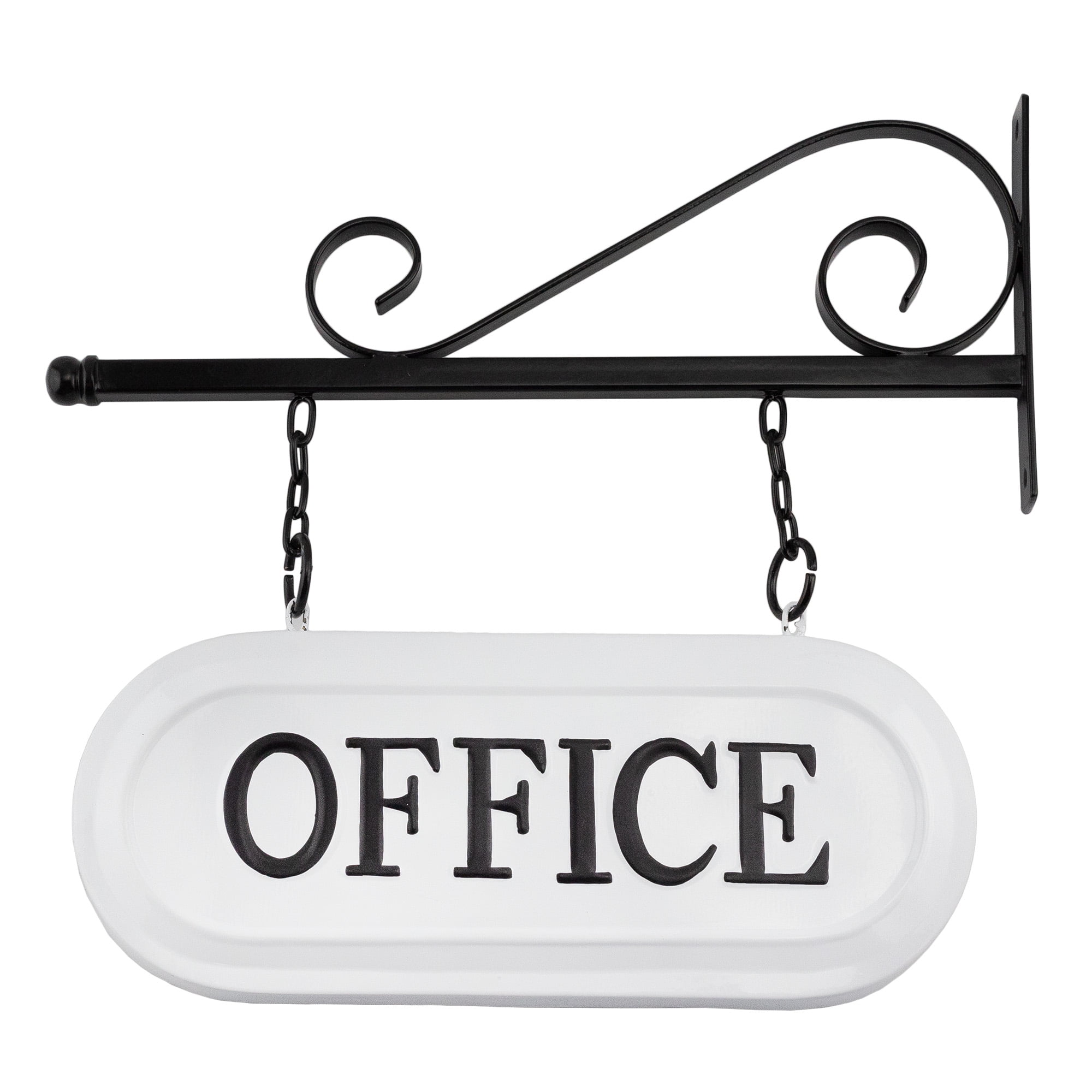 AuldHome Design Wall-Mounted Metal Office Sign, Farmhouse Enamelware 2 ...