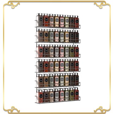 3 Tier Black Spice Rack Organizer, 2 Pack Stand for Countertop or Wall ...