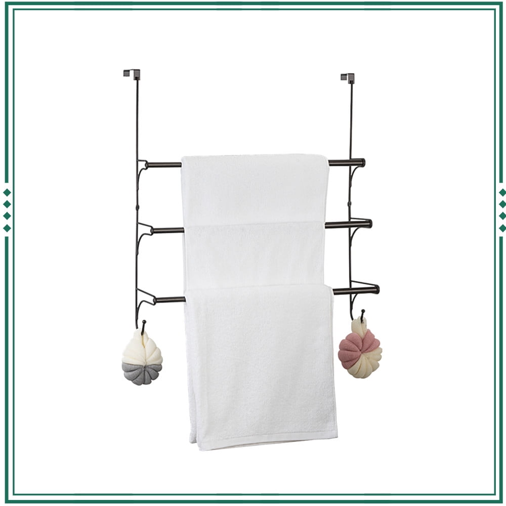 Auledio 3 Tier Metal Towel Rack Organizer Adjustable Over the Door ...