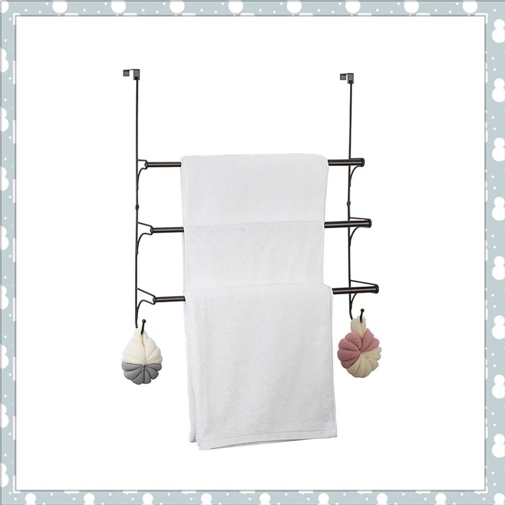Auledio 3 Tier Towel Rack Adjustable Over the Door Towel Holder with 2 ...