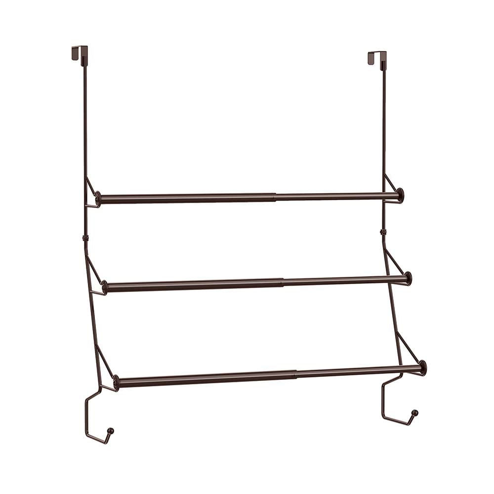 Auledio Adjustable Over The Door Triple Towel Rack with Hooks, Towel ...