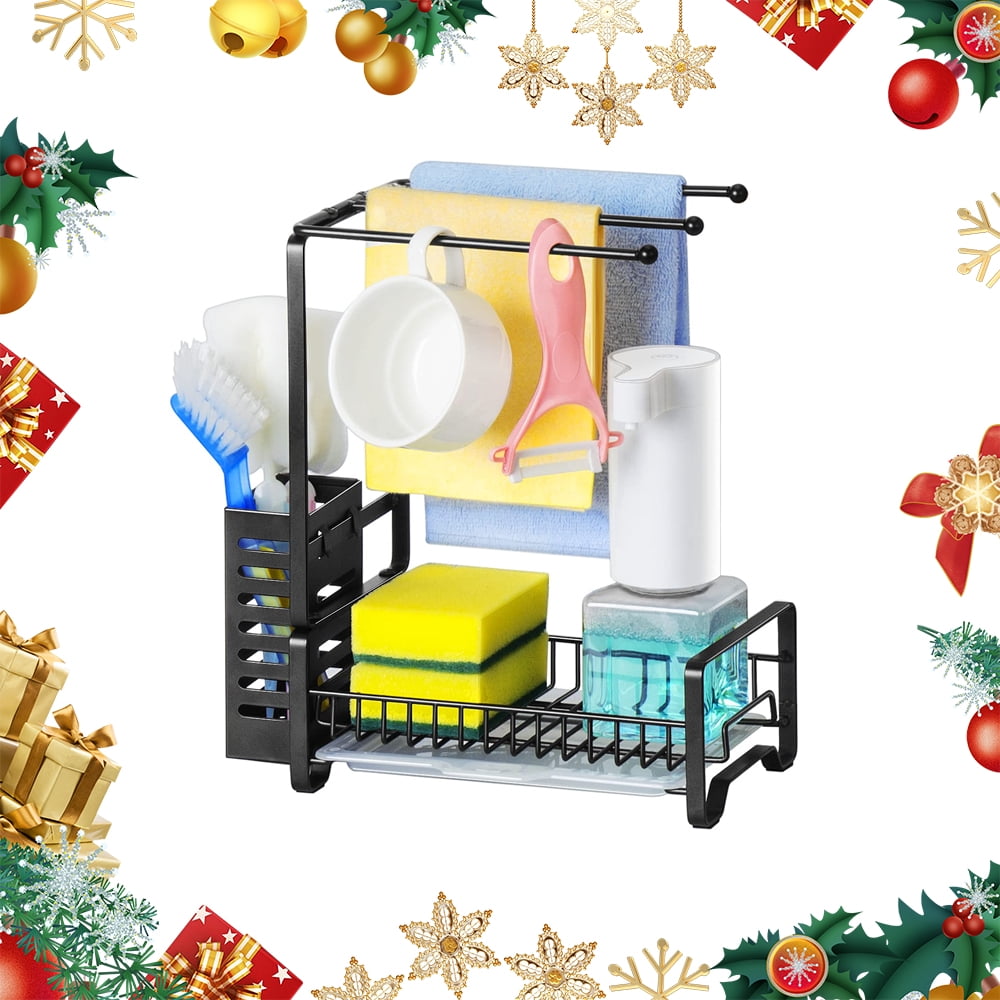 Auledio Metal Sponge Holder for Kitchen Sink, Stainless Steel Sponge ...