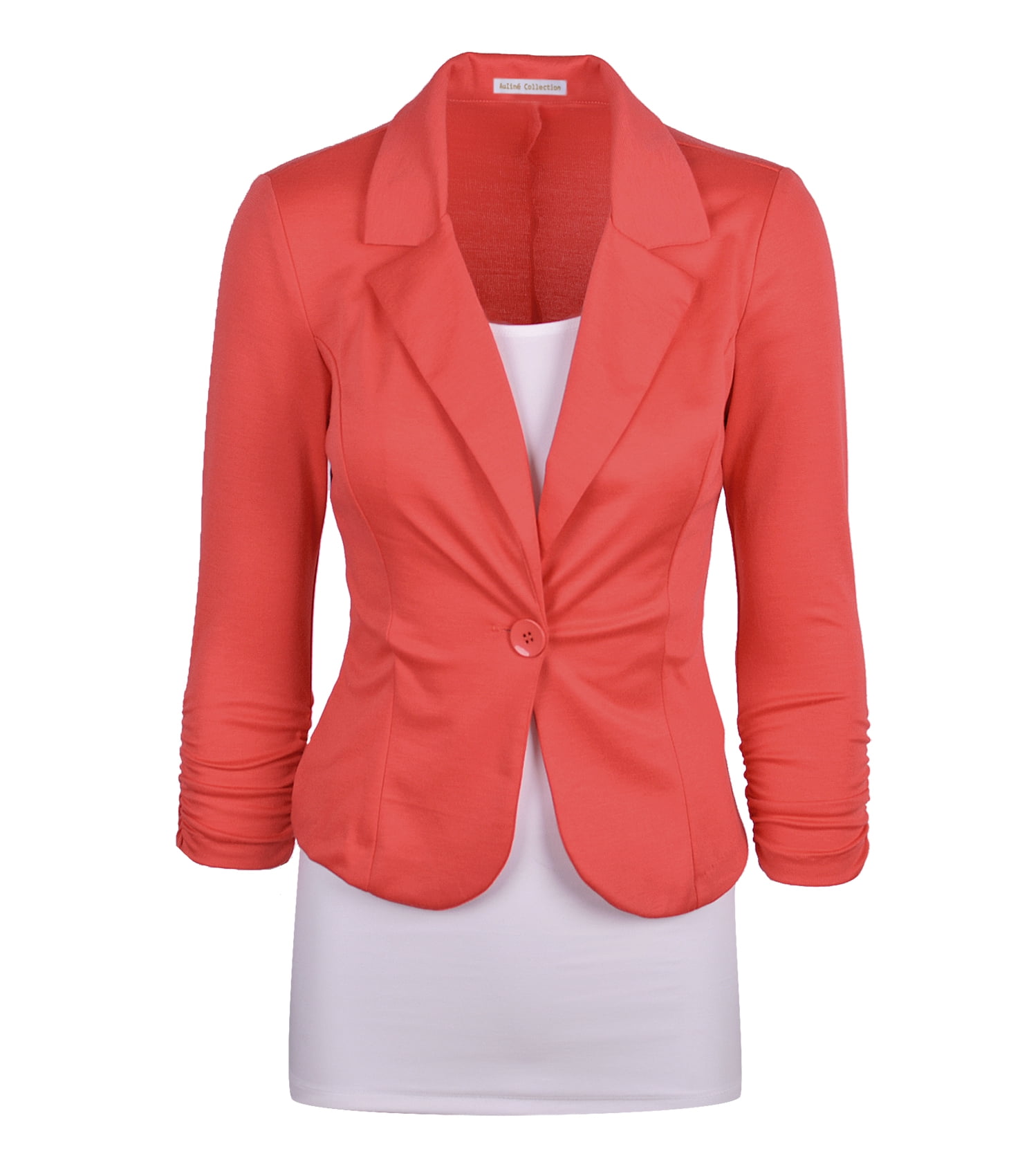 Auliné Collection Women's Casual Work Solid Color Knit Blazer - Walmart.com