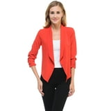 Auliné Collection Womens Casual Lightweight 3/4 Sleeve Fitted Open ...