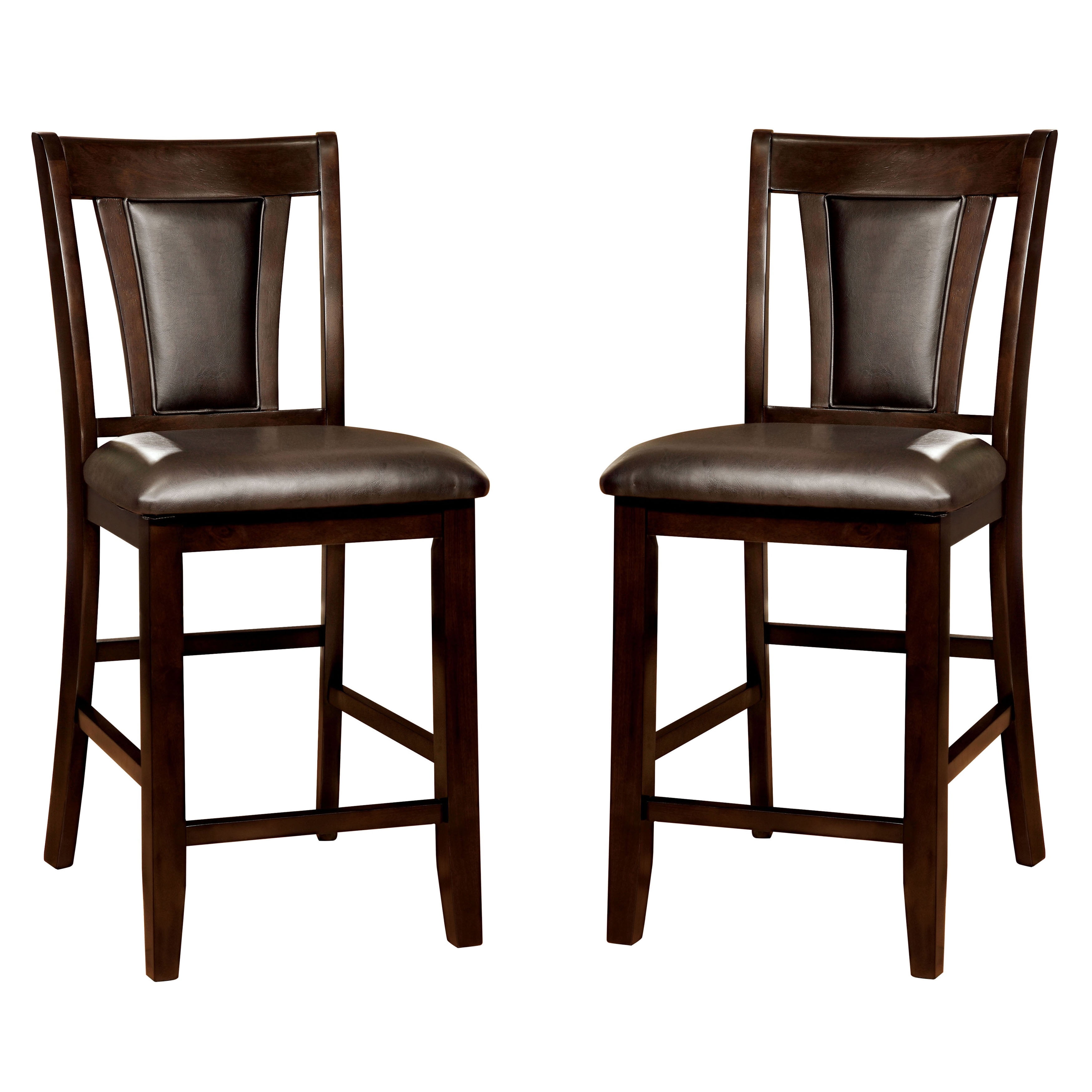 Aulnois Transitional Counter Height Dining Chairs, Espresso, Set of 2 ...