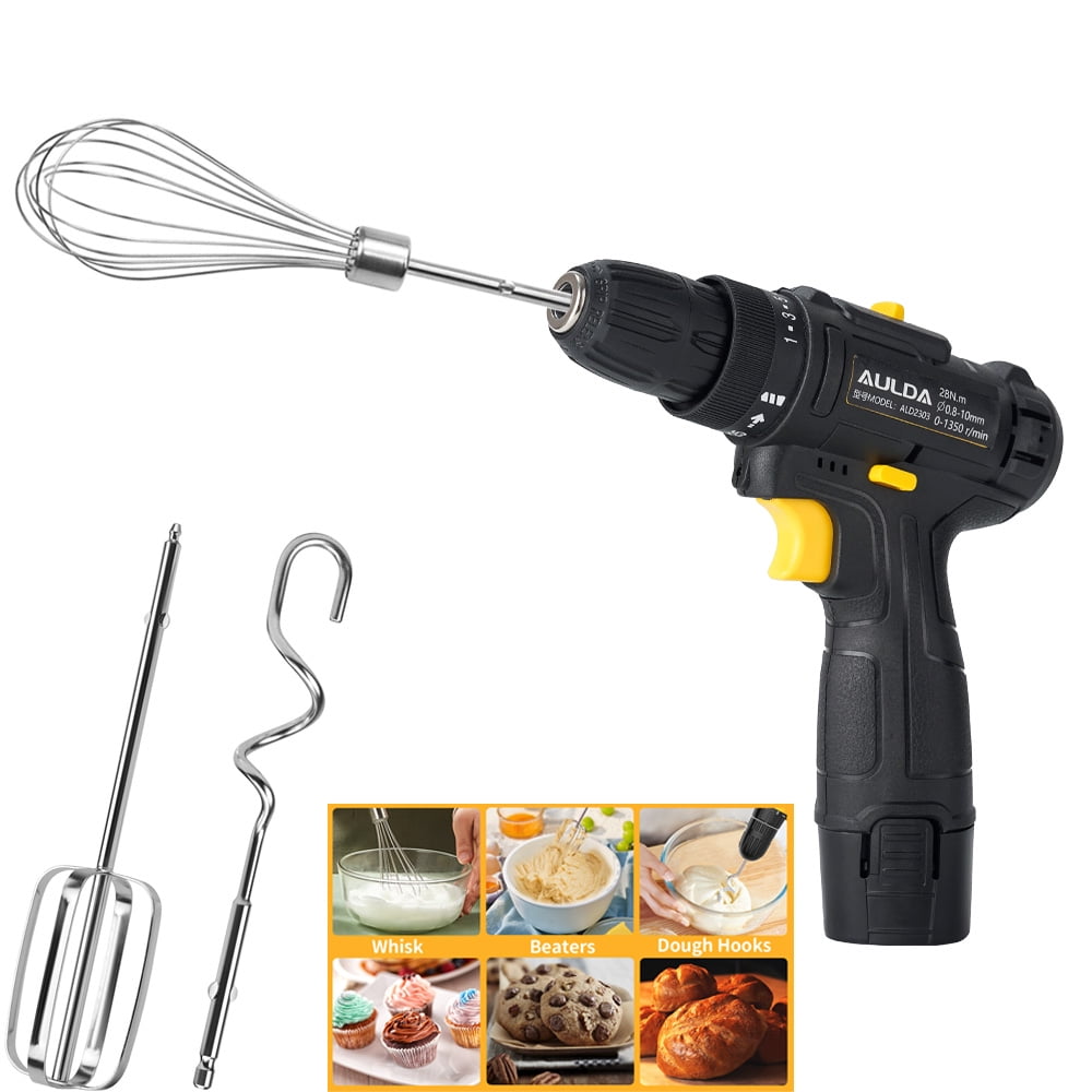 Aulonda Cordless Hand Mixer,Drill Hand Blender,Electric drill mixer ...