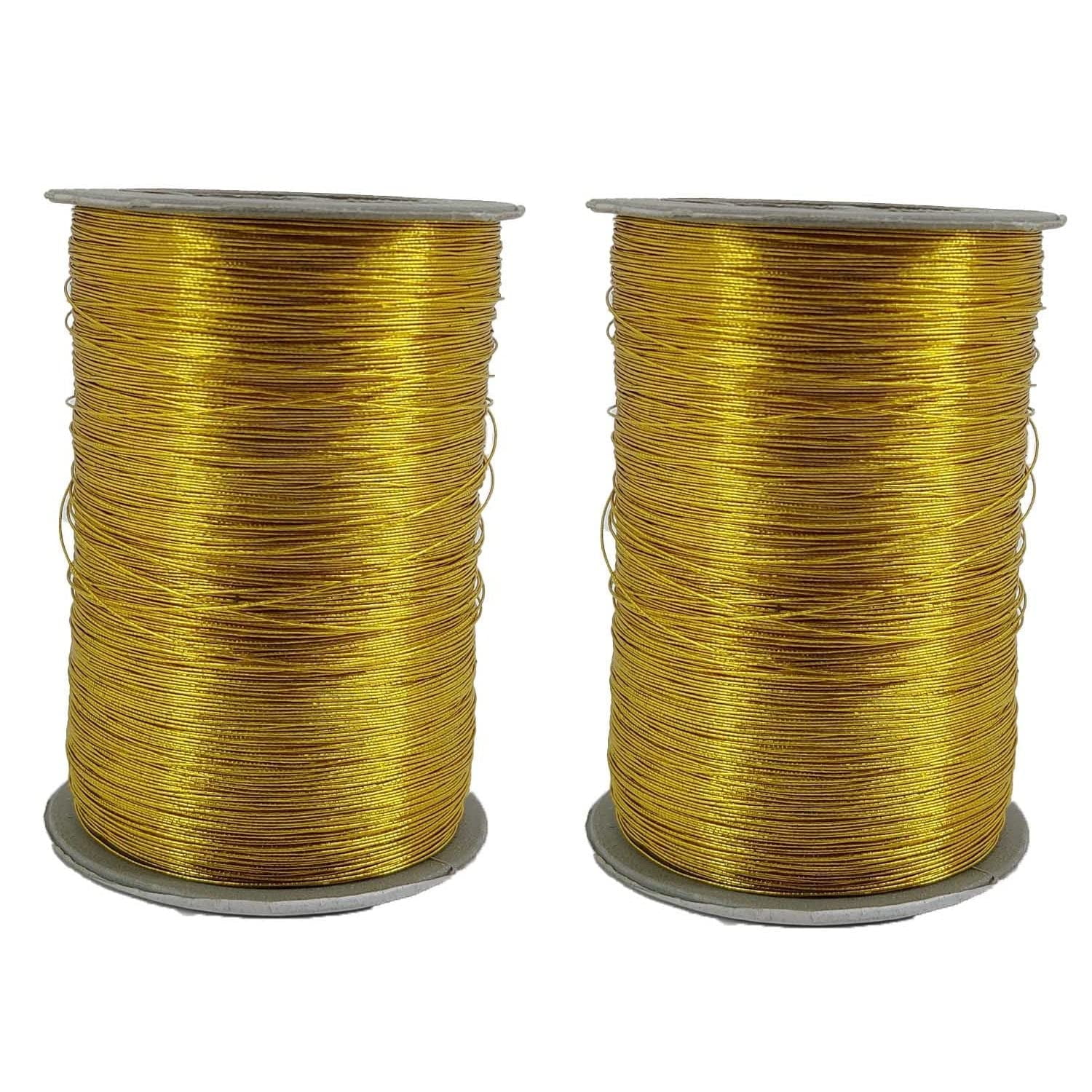 Aumni Crafts Zari Metallic Threads 01 MM 2 Rolls Gold Color for Aari ...