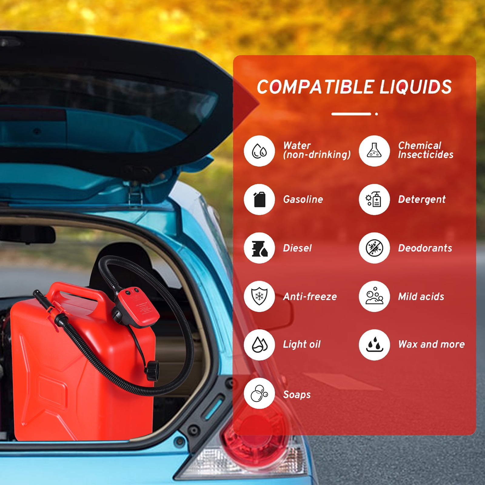 Aumotop Pump,Water Portable Liquid Diesel Oils Fuel Pump Battery ...