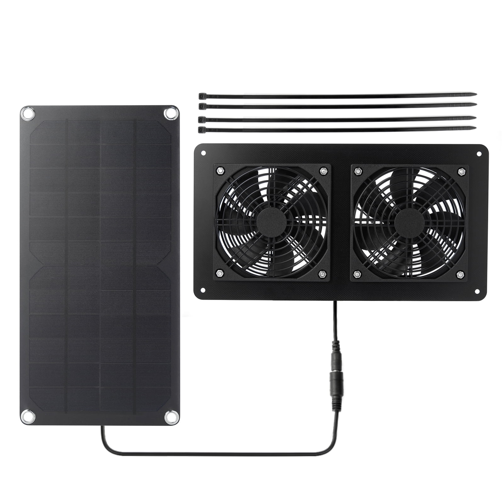 Aumotop Solar Powered Dual Fan Panel Fan 10W Weatherproof Kit for Small ...