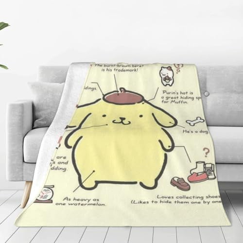 Aunar Pompompurin Throw Blanket Kawaii Throw Blanket Pompompurin Fan ...