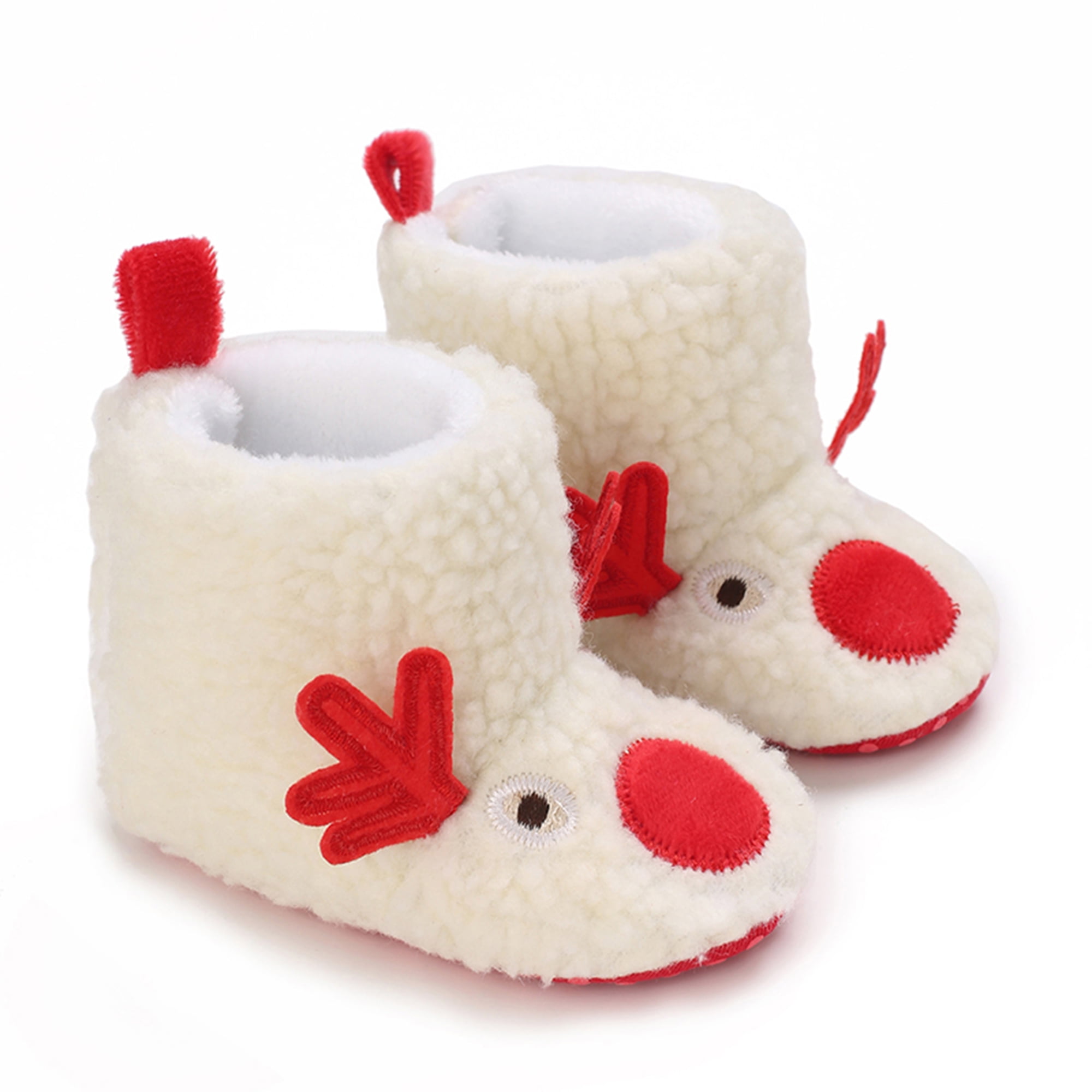 Aunavey Anti-Slip Deer Booties Winter Infant Socks Shoes Baby Fleece ...