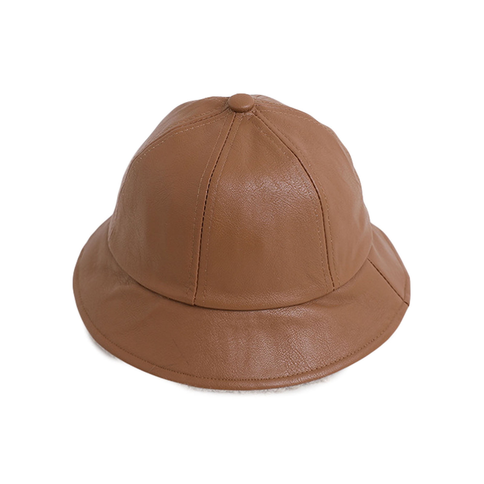 Aunavey Baby Bucket Hats, Leather Wide Brim Warm Winter Hat for Girls ...