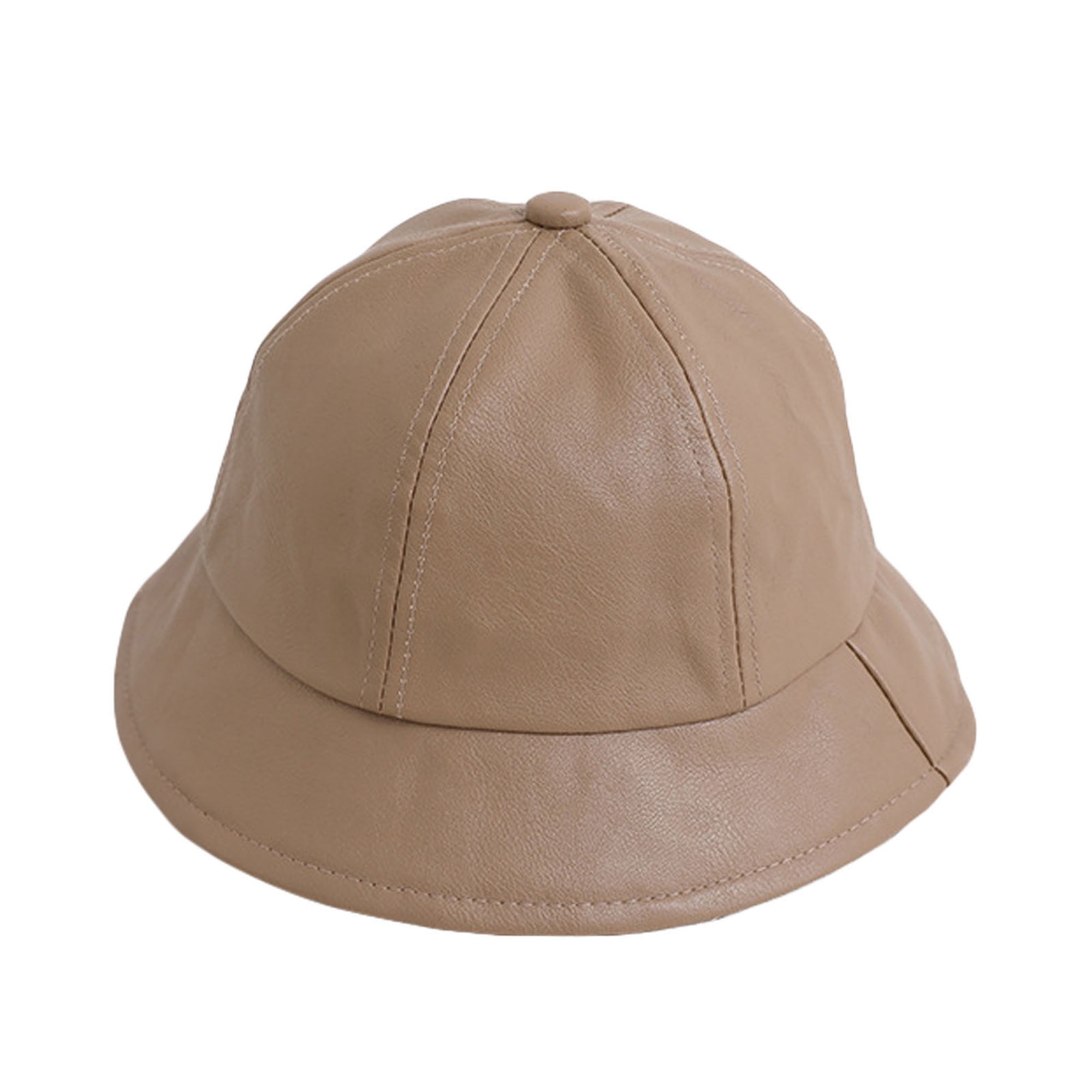 Aunavey Baby Bucket Hats, Leather Wide Brim Warm Winter Hat for Girls ...