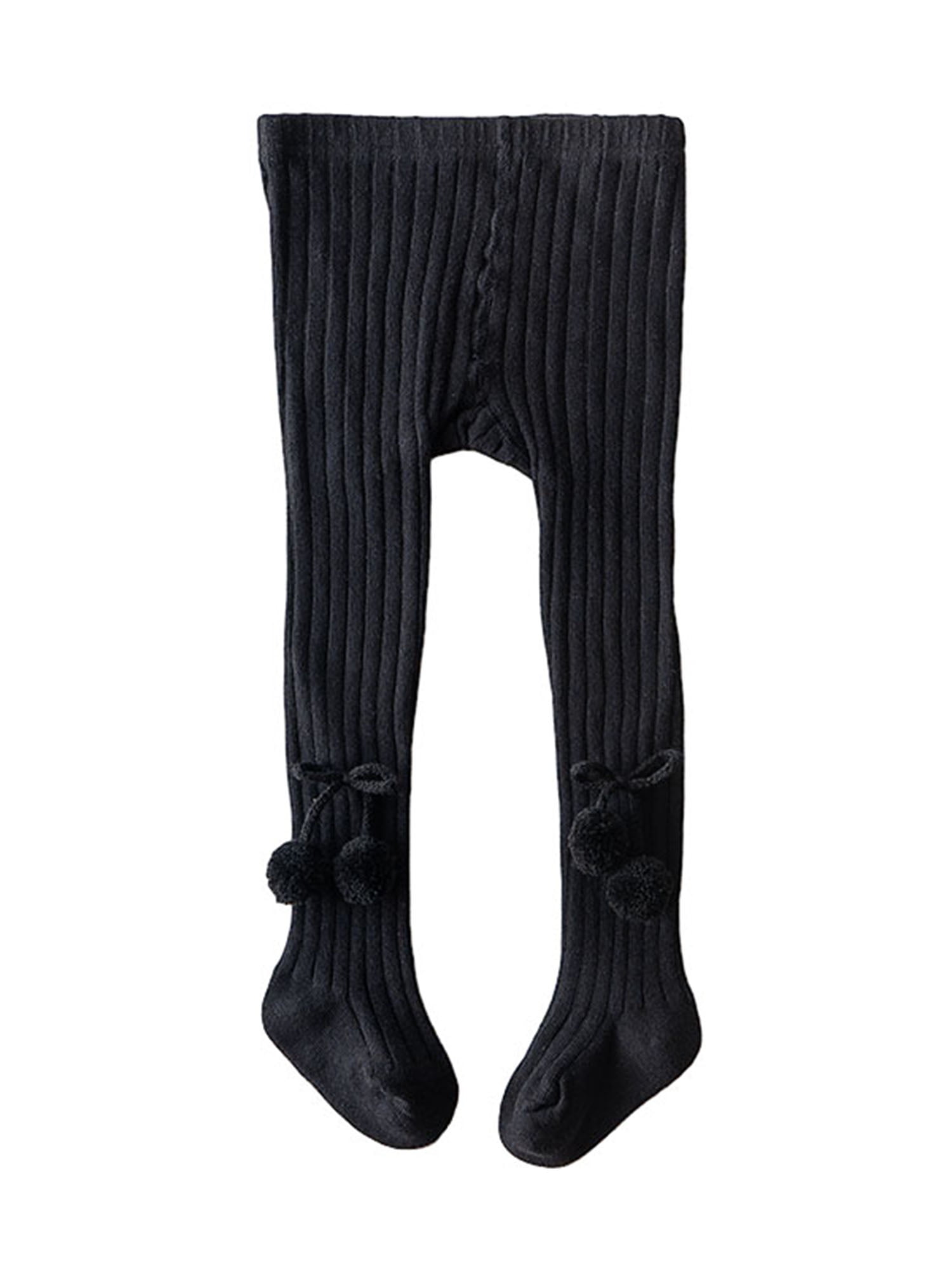 Aunavey Baby Girl Ribbed Knit Tights featuring Cute Pom Pom Leggings ...