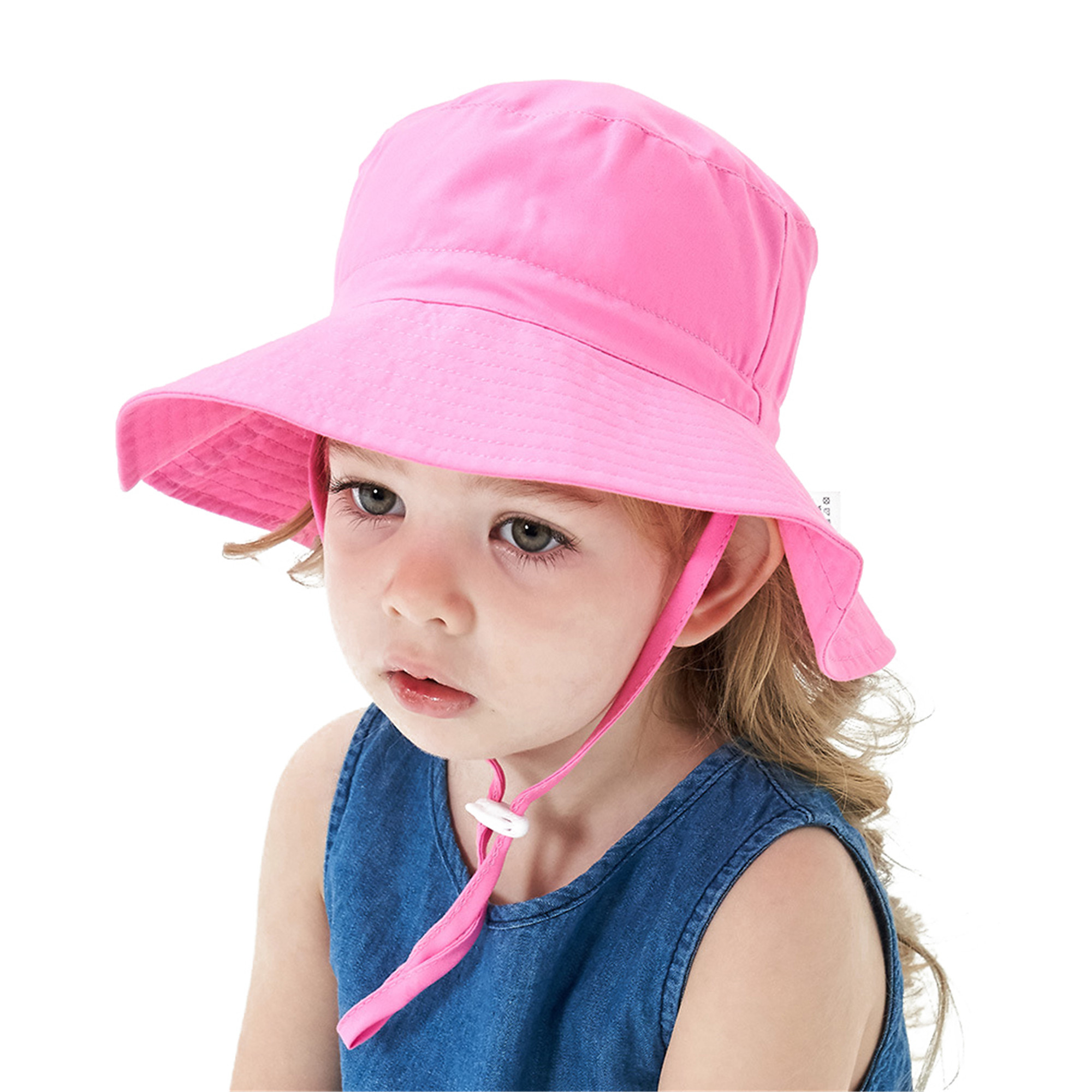 Aunavey Baby Girl Sun Hat Summer Beach Hats Wide Brim Strap Outdoor UPF ...