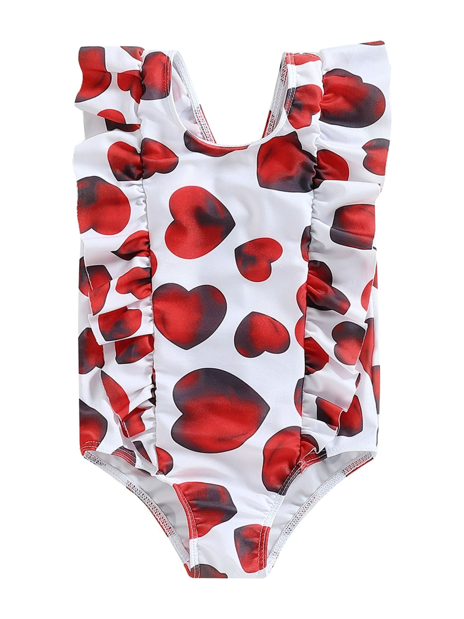 Aunavey Baby Girls One Piece Swimsuit Toddler Love Heart Beach Sport ...