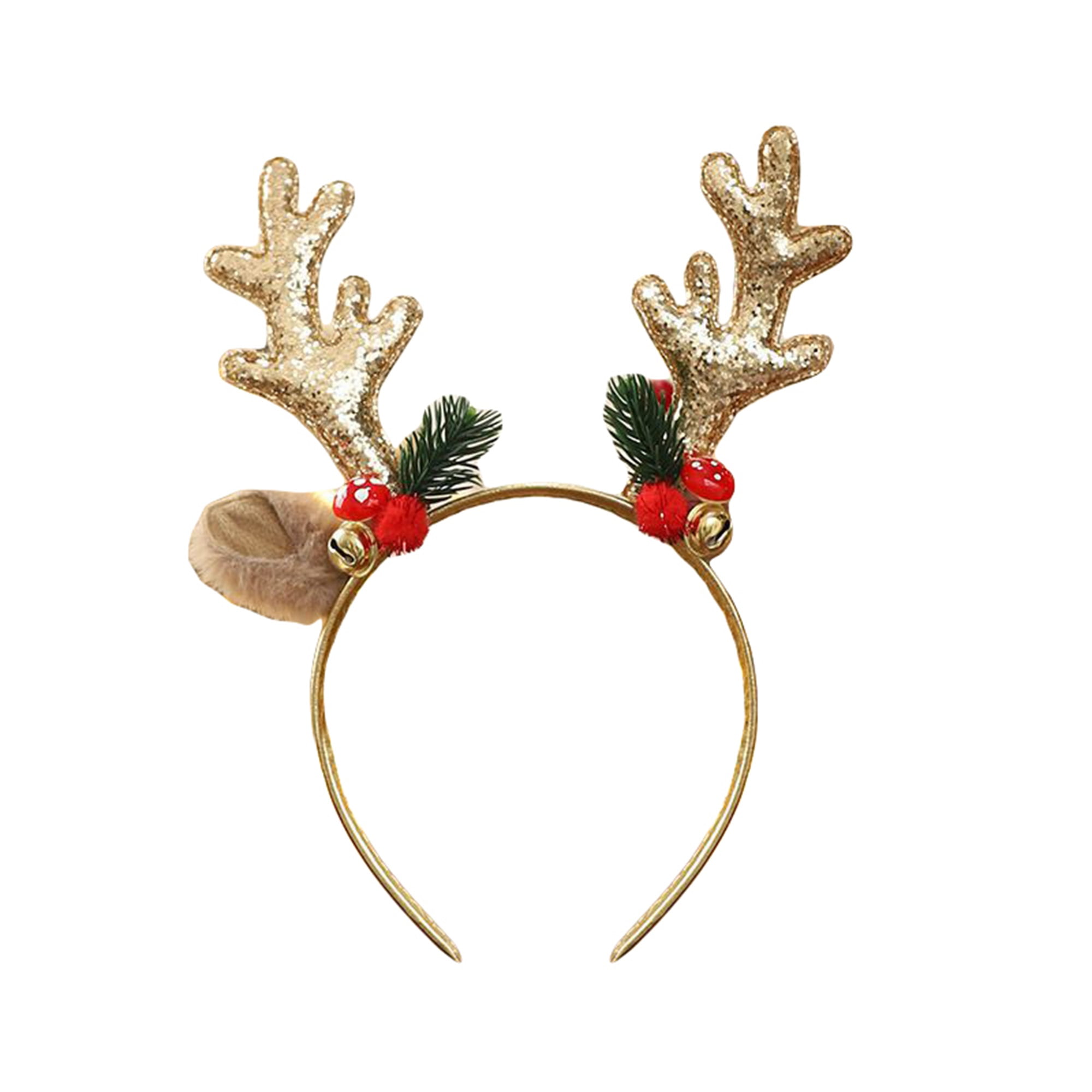 Aunavey Christmas Headband Bow with Elk Antler Hair Hoop - Walmart.com
