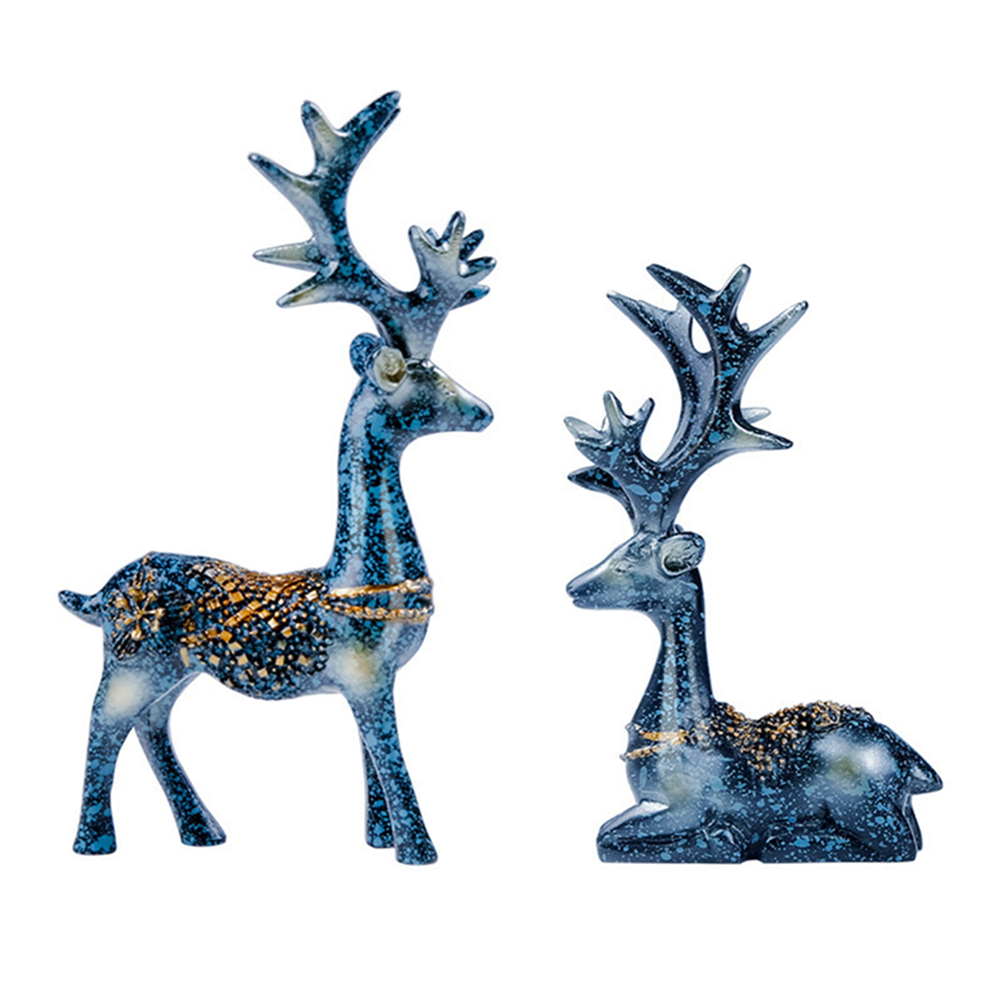 Aunavey Contemporary Elk Figurines: Stylish Sitting and Standing Deer ...