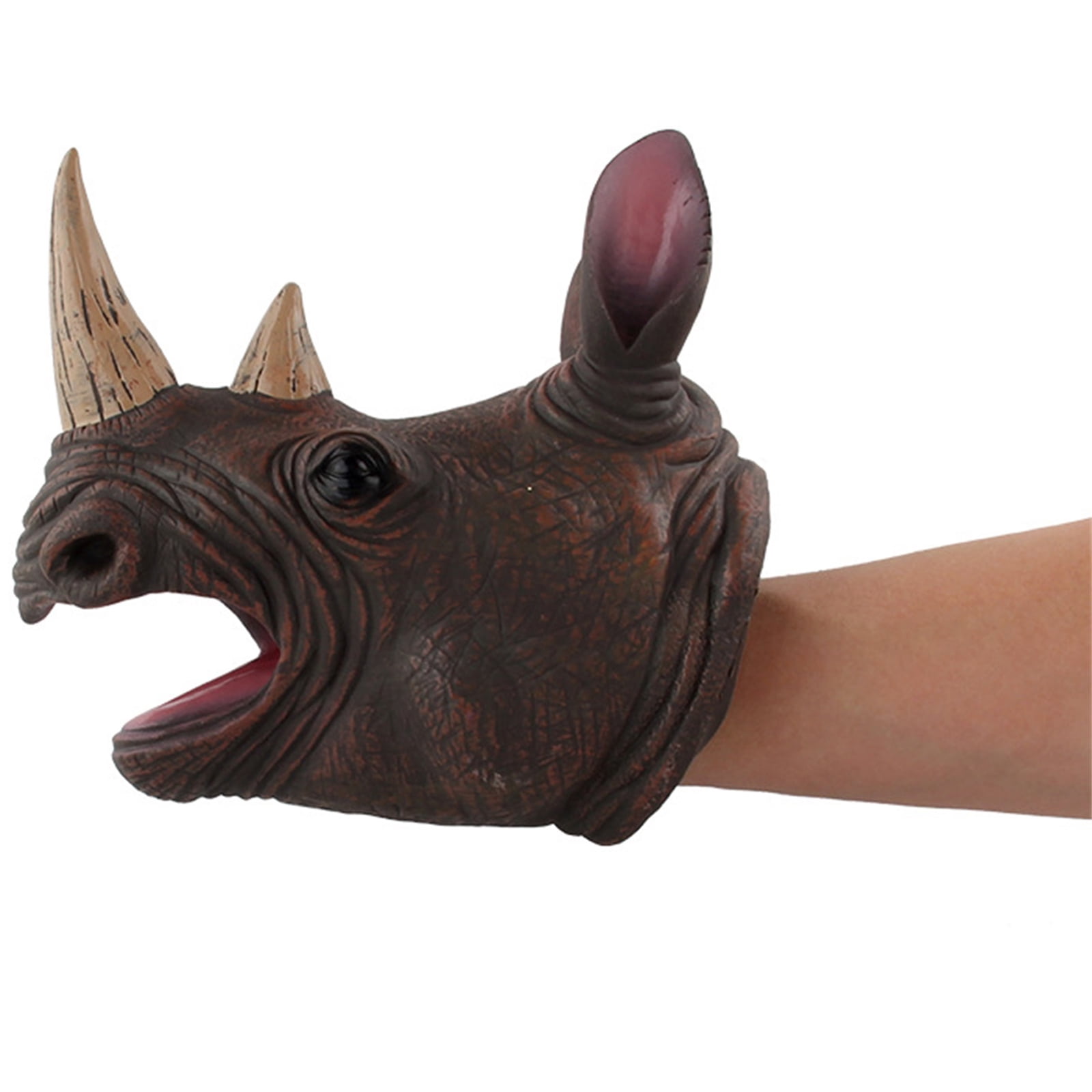 Aunavey Dinosaur Hand Puppet Soft Vinyl Rubber Animal Head Hand Puppet ...