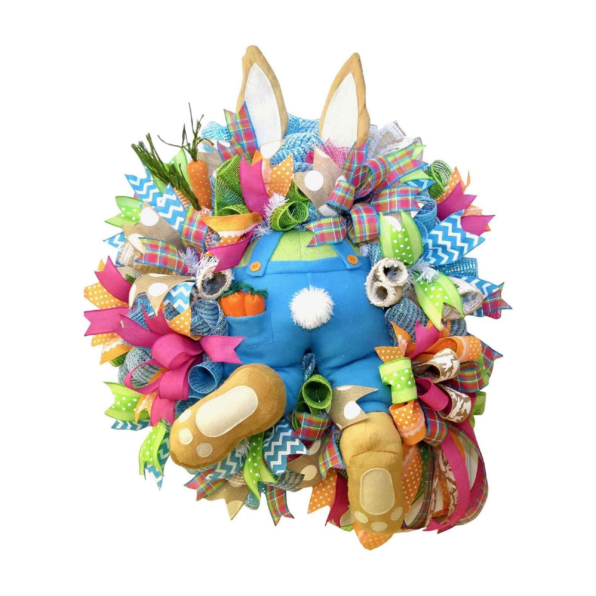 Aunavey Easter Wreath with Thief Rabbit Bunny Butt and Ears Spring ...