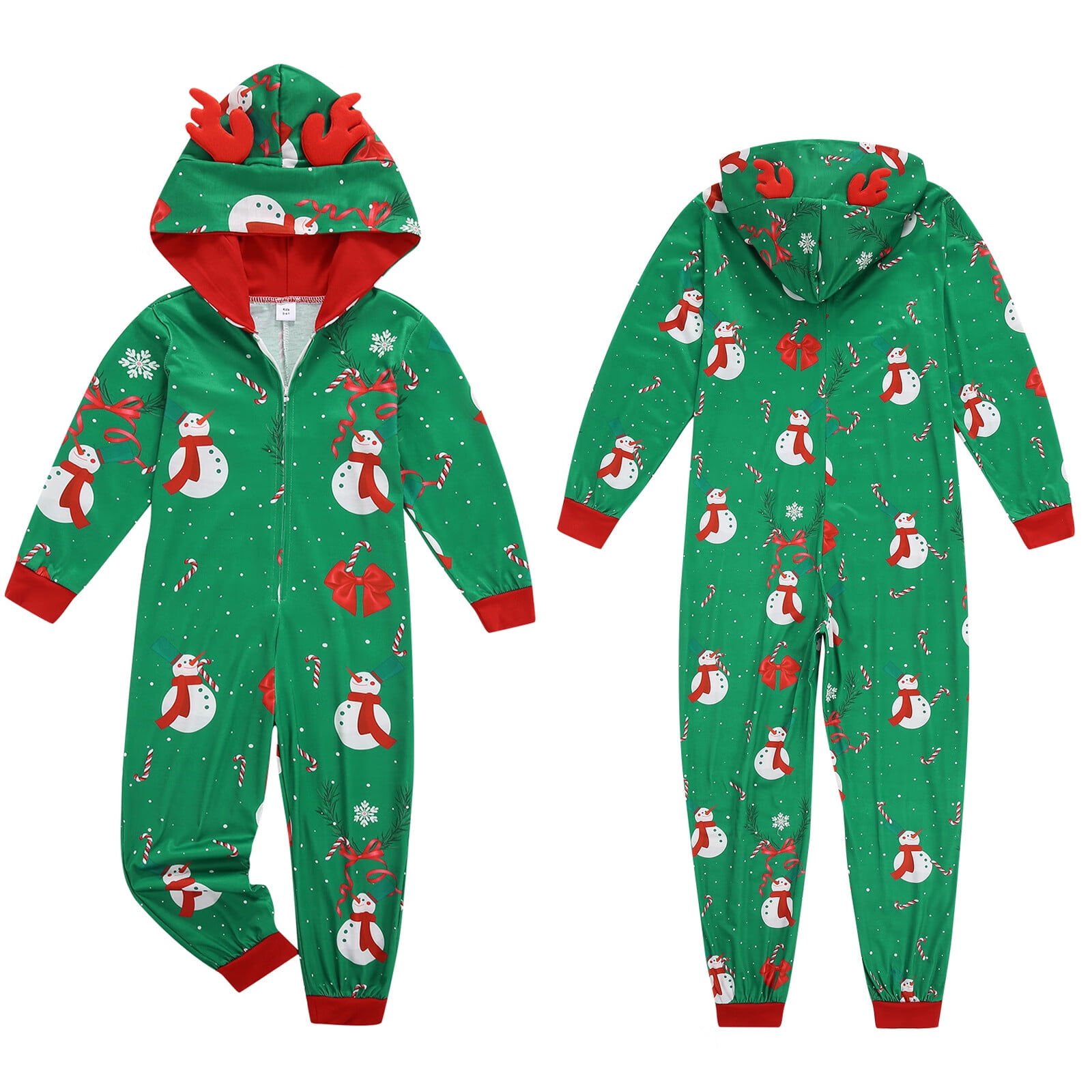 Aunavey Family Matching Christmas Pajamas Set Reindeer Onesies Hood ...