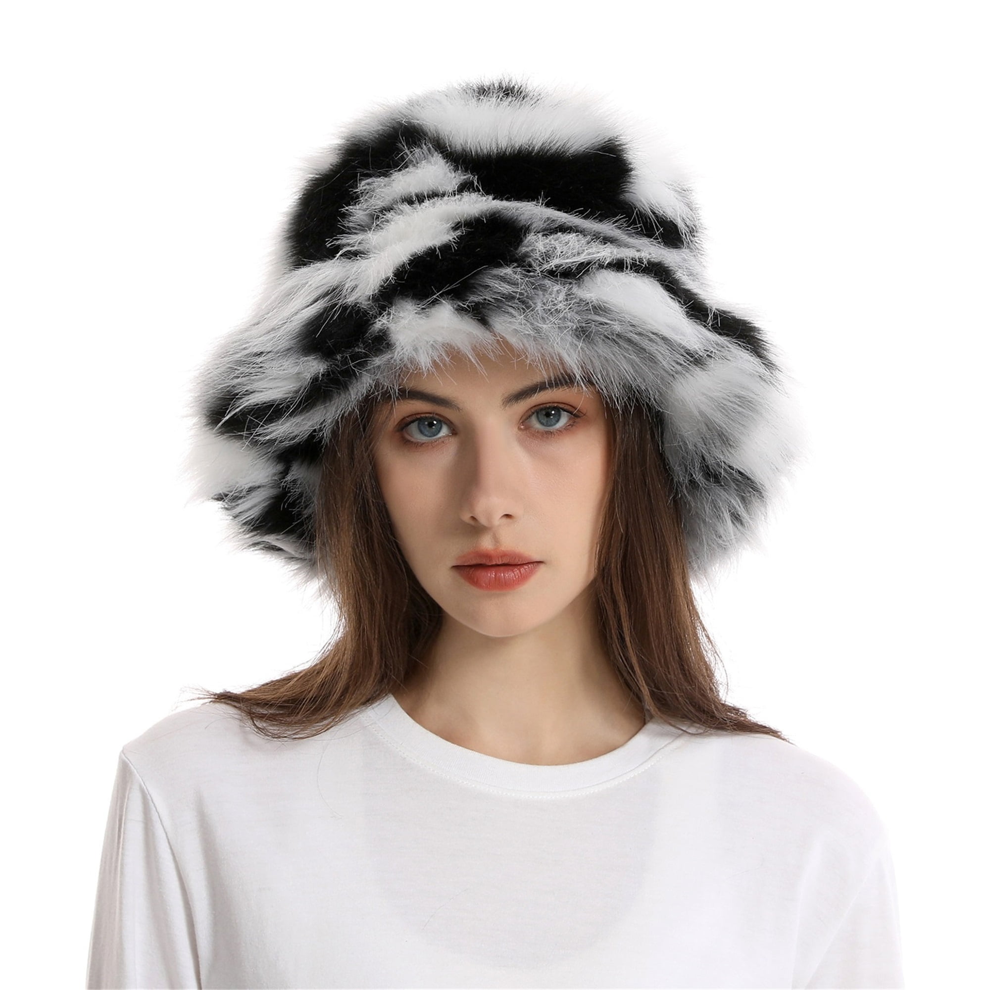 Aunavey Fuzzy Bucket Hat - Women's Multicolor Fisherman Cap - Walmart.com