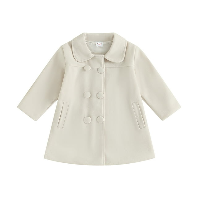 Aunavey Girls Dress Coat Kids Winter Warm Jacket Button Belt Trench ...