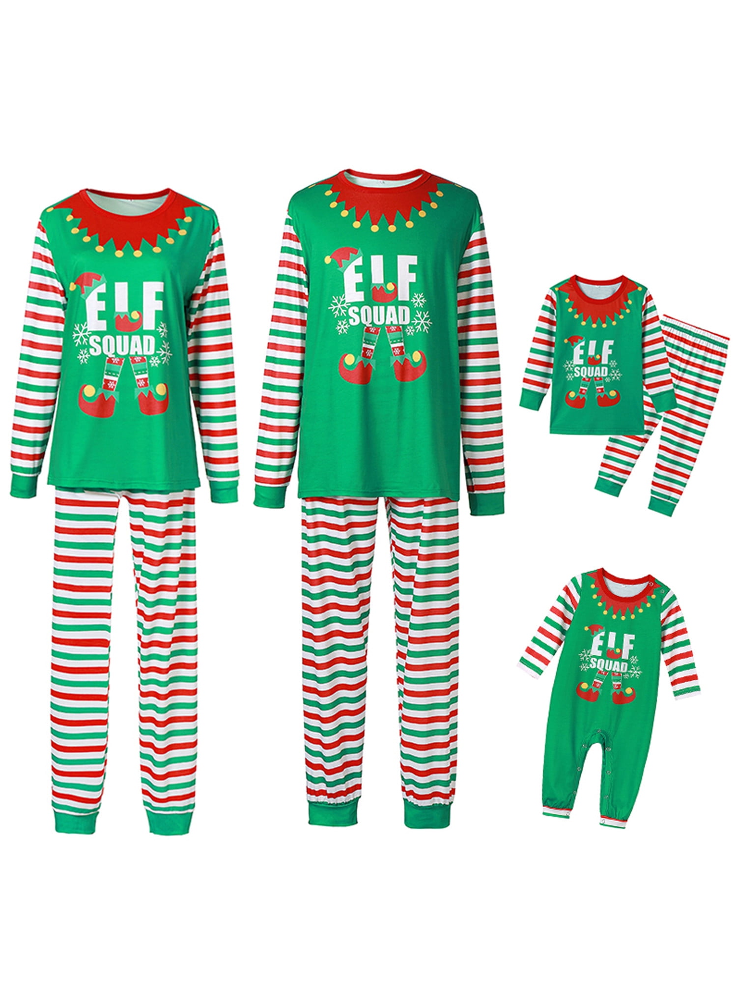 Aunavey Matching Family Christmas Elf Pajamas Sets, Night Suit ...