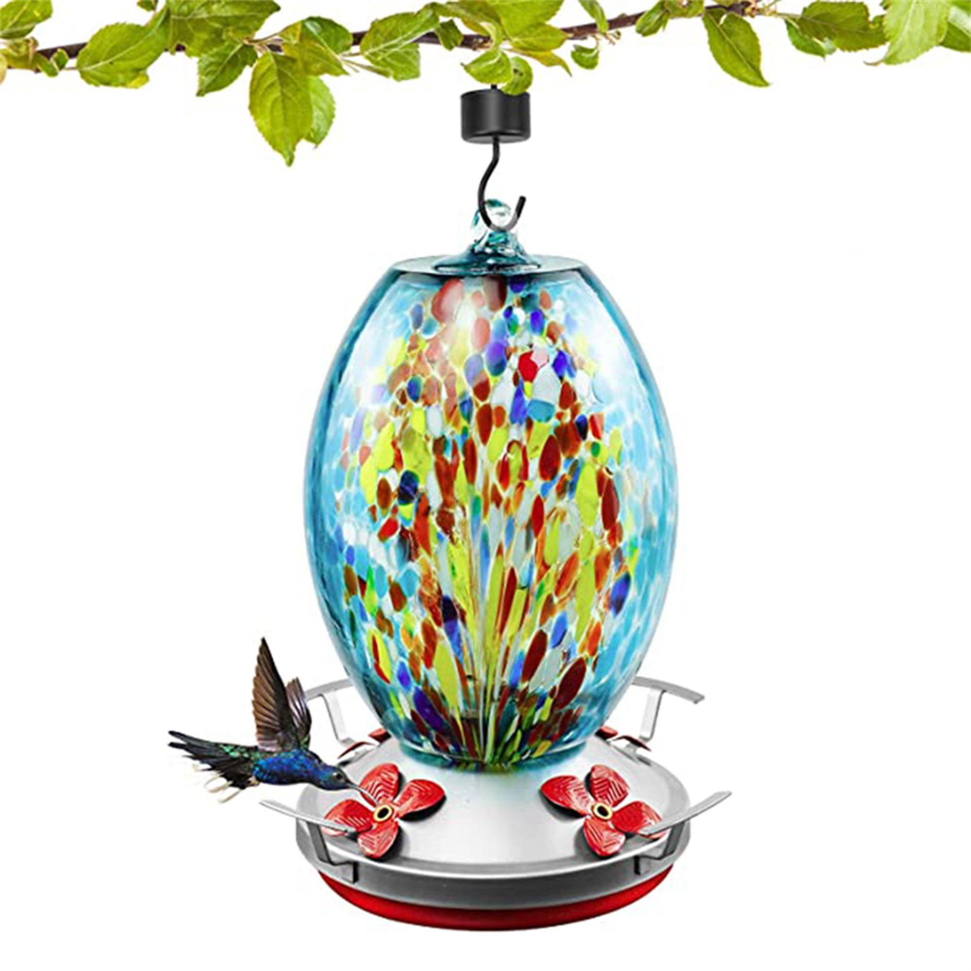 Aunavey Outdoor Bird Feeder with Hanging Hummingbird Water Dispenser ...