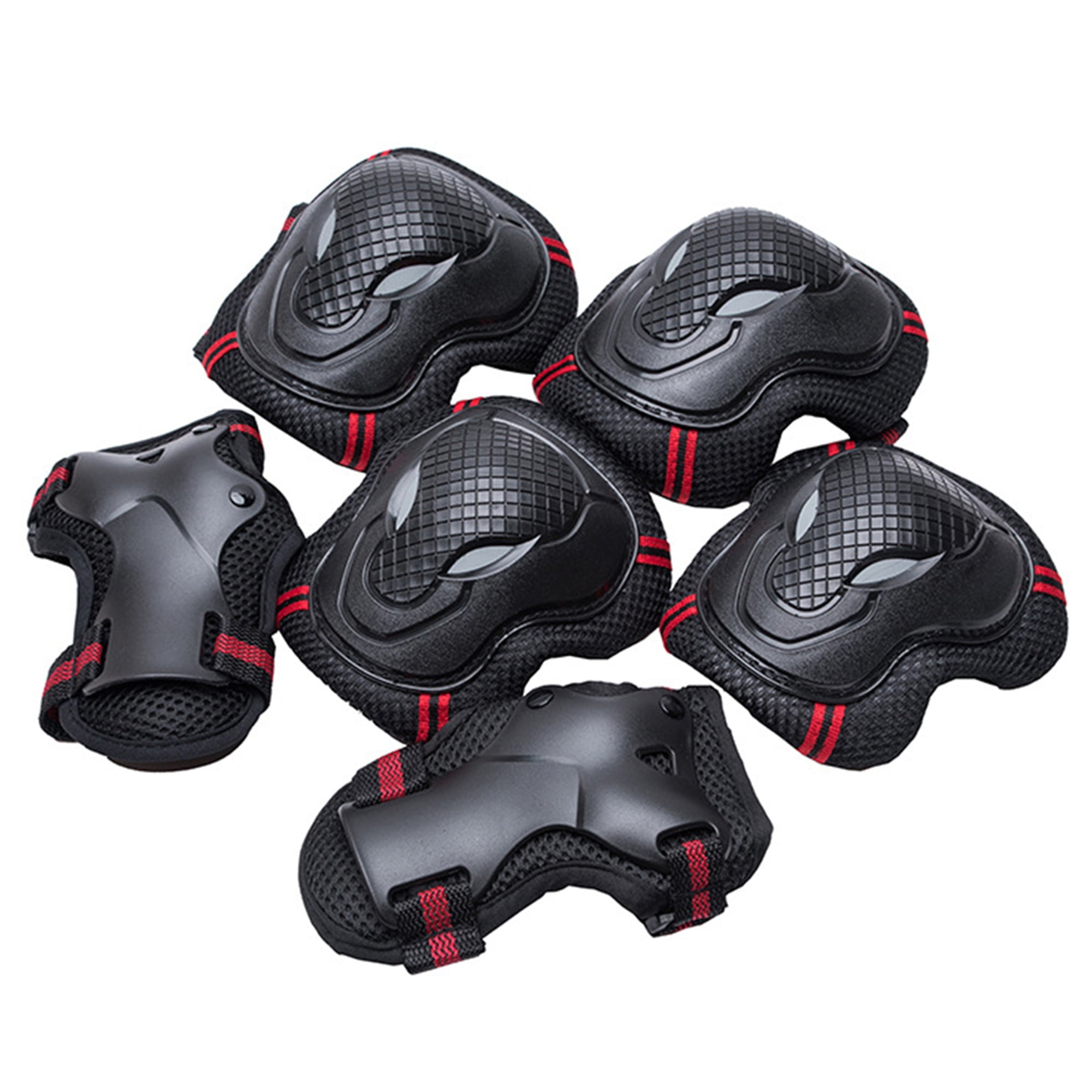 Aunavey 6-Piece Protective Gear Set for Youths and Adults - Knee Pads ...