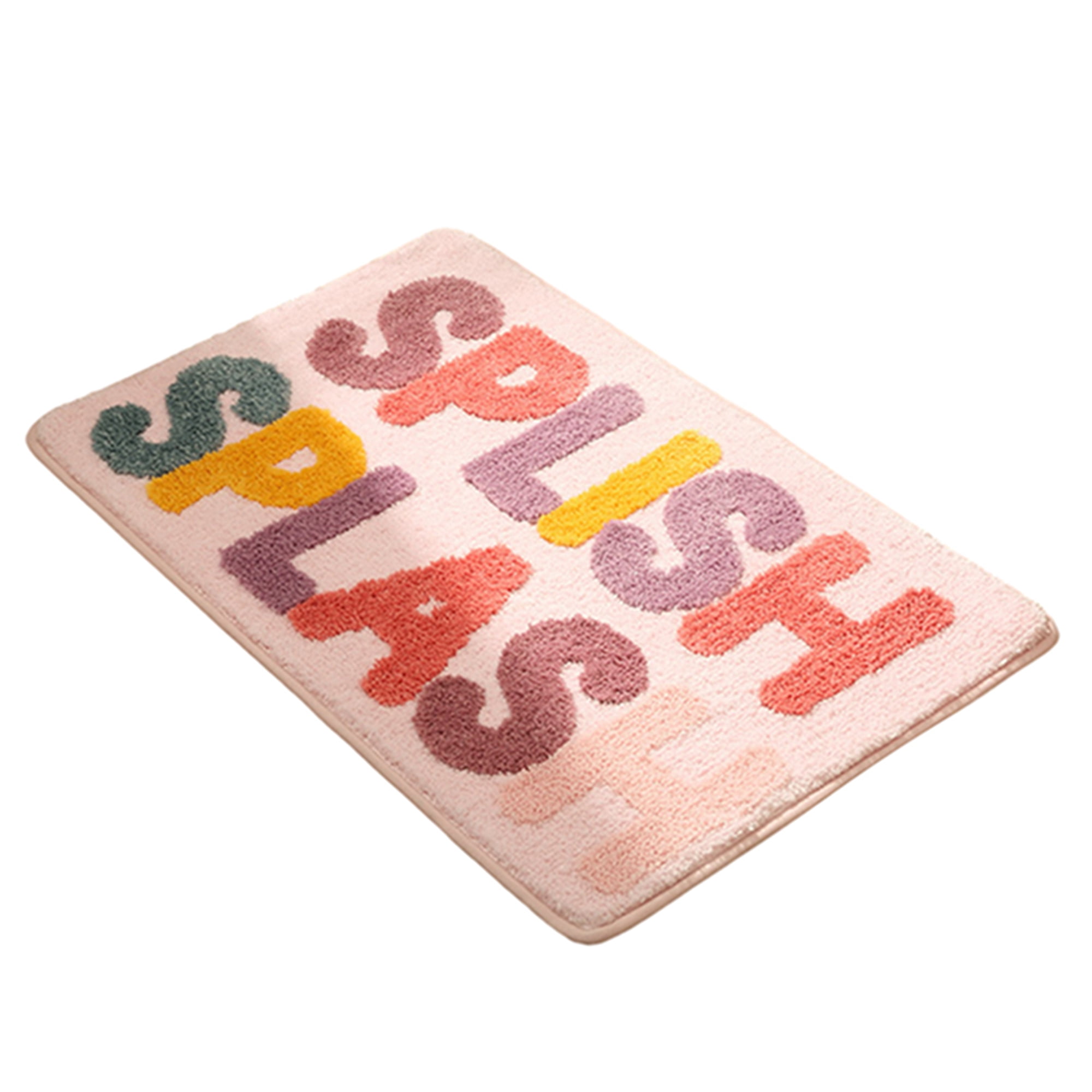 Aunavey Rectangle Bath Mat for Bathtub, Featuring Letter Pattern for ...