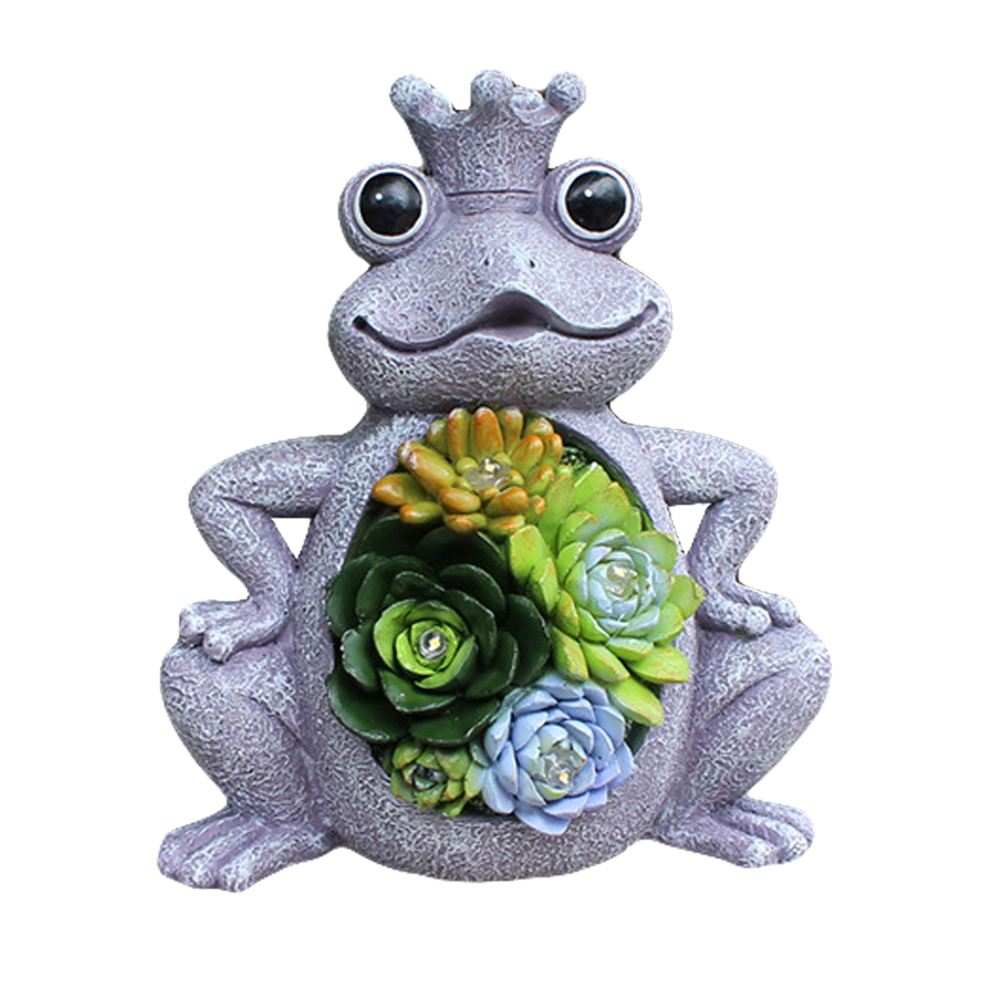 Aunavey Solar Powered Resin Frog Garden Statue, Outdoor Sculpture for ...