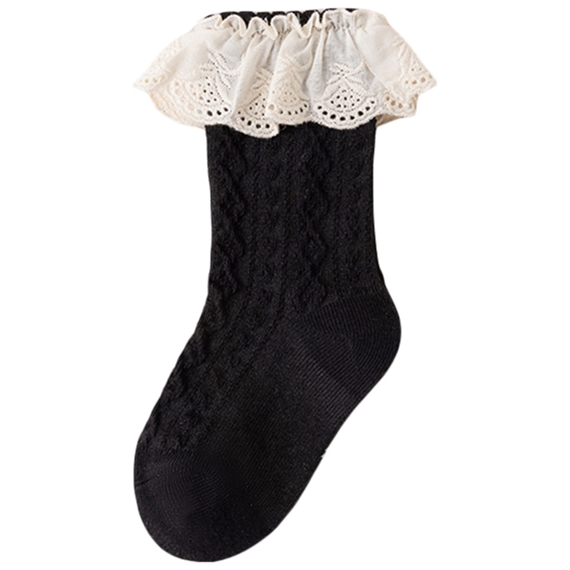 Aunavey Stylish Crew Socks with Lace Ruffles for Baby Girls - Walmart.com