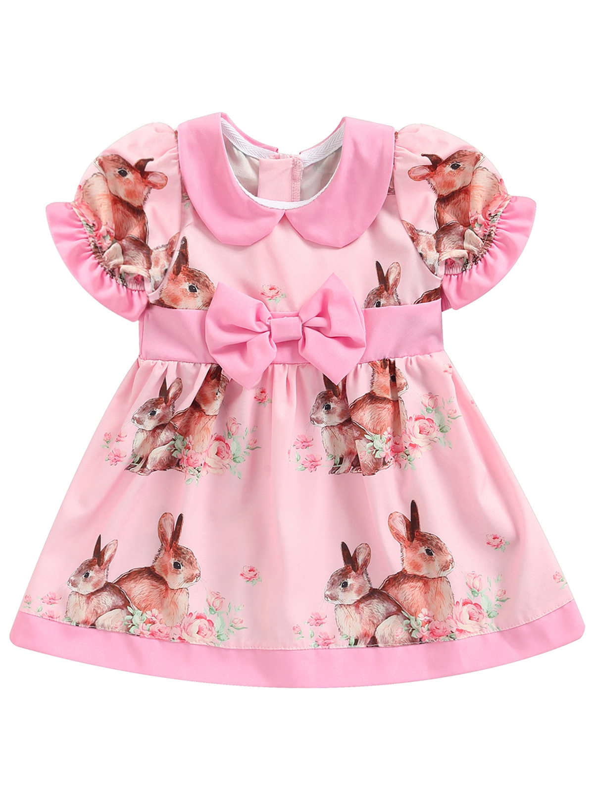 Aunavey Toddler Baby Girl Bunny Dress Easter Outfit Ruffle Sleeve Peter ...