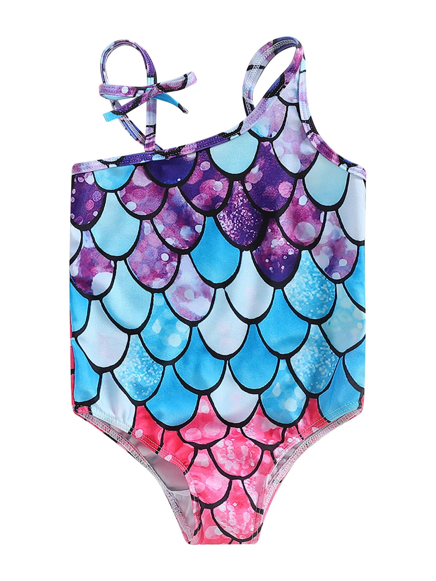 Aunavey Toddler Baby Girls One Pieces Swimsuit One Shoulder Ruffle ...