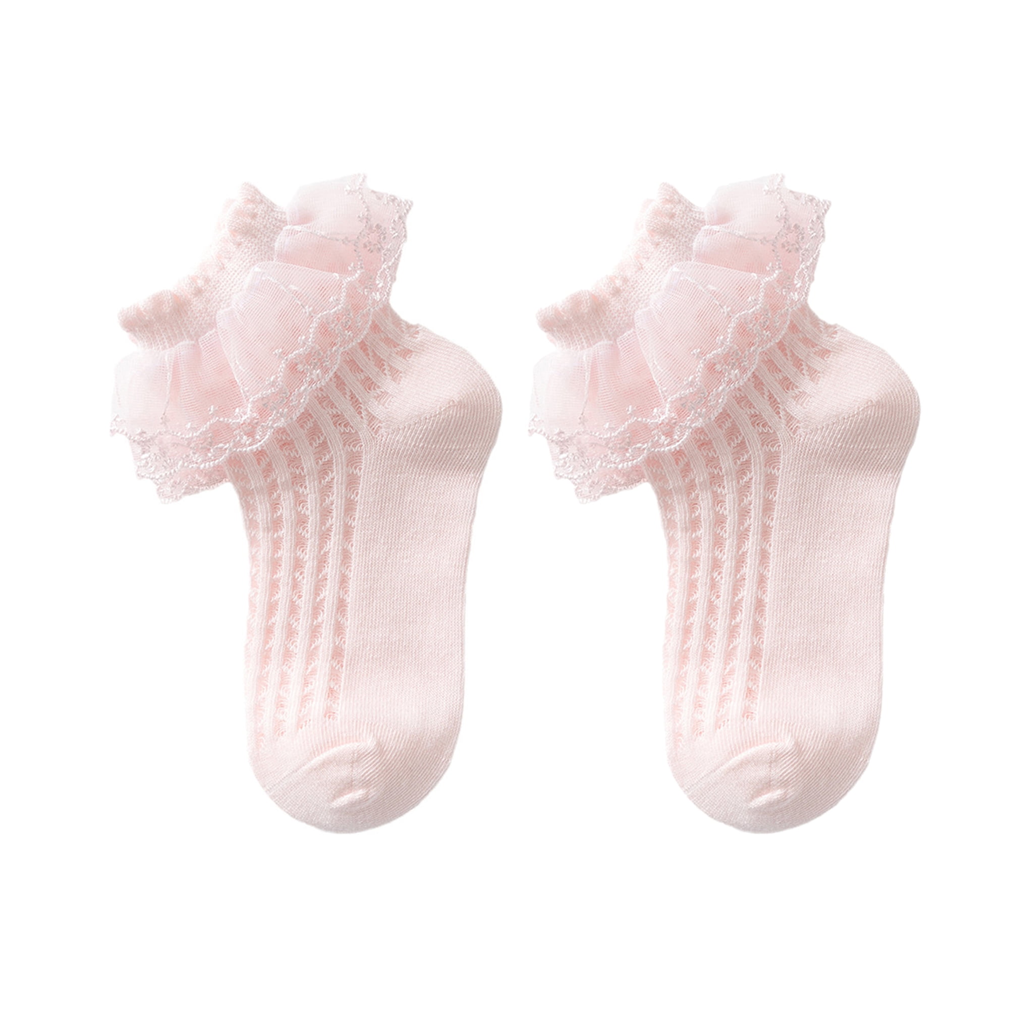 Aunavey Toddler Girls Frilly Socks, Lace Ruffle Socks Kids Summer Mesh ...