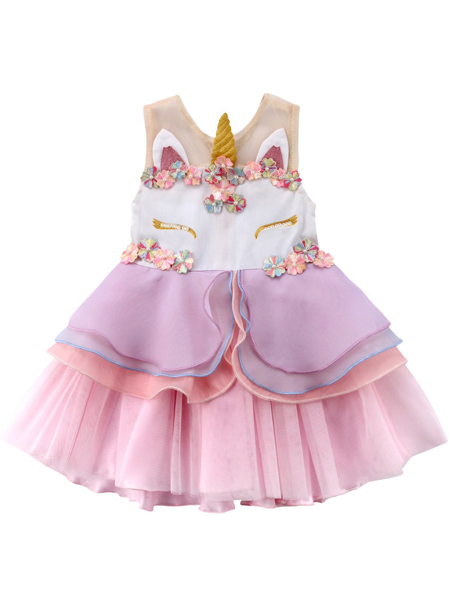 Aunavey Unicorn Costume For Little Girls Dress Up Clothes Summer ...