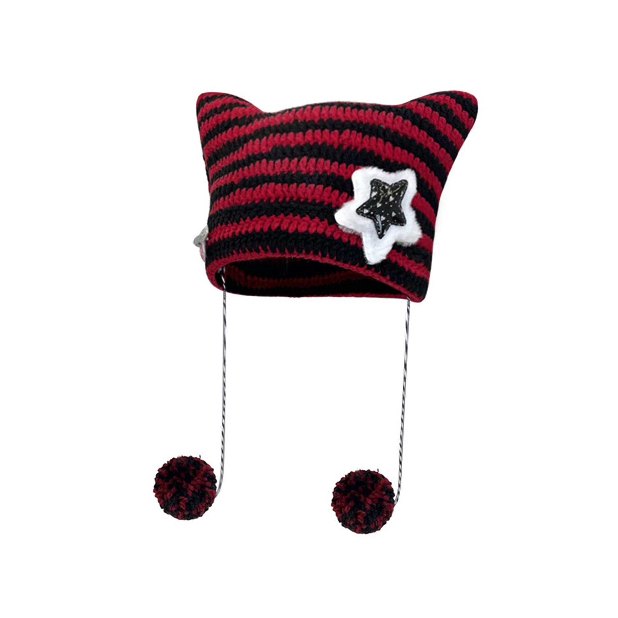 Aunavey Winter Cat Ear Hats for Women with Star Earflap Design ...