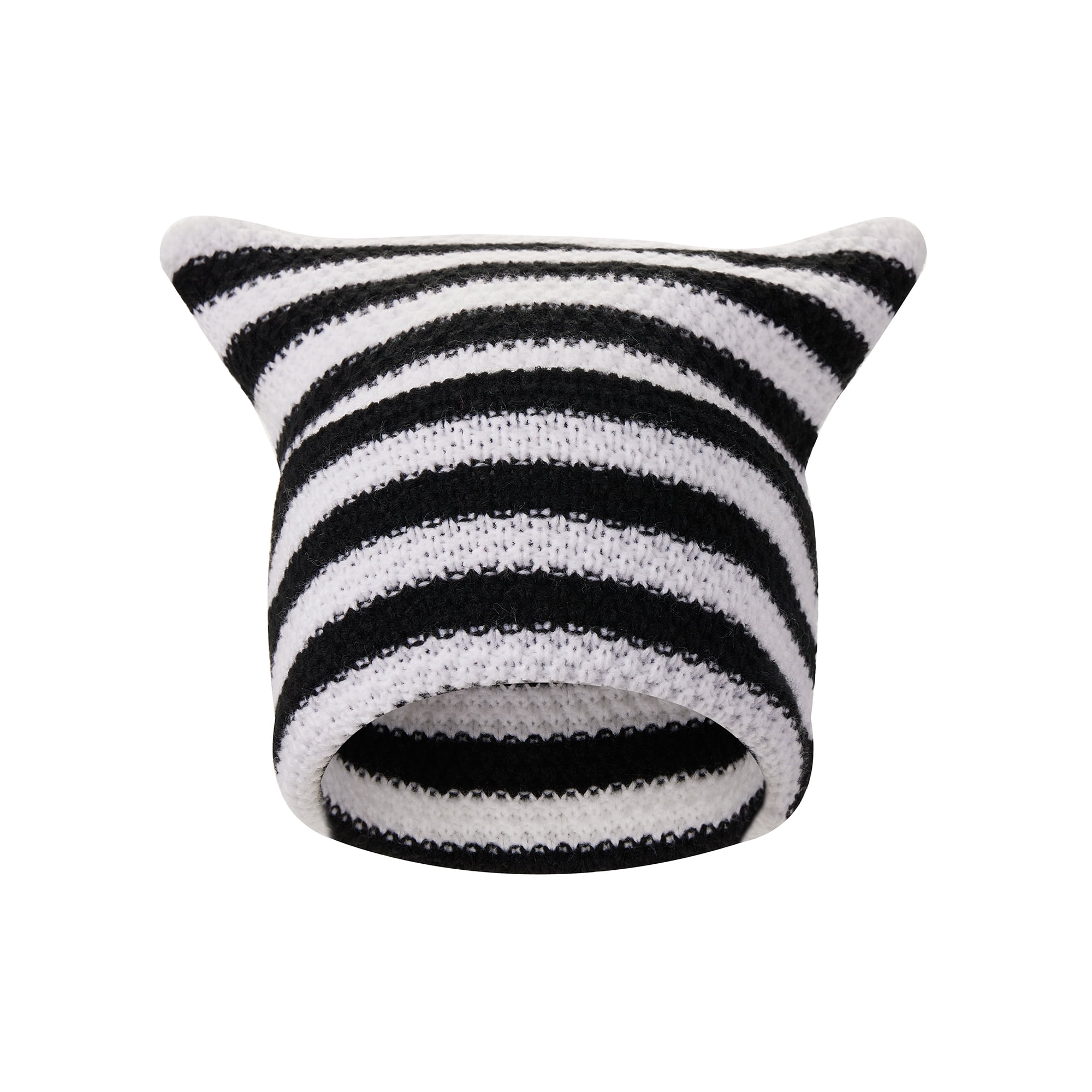 Aunavey Women's Cute Devil Cat Ears Knitted Hat in Stripe Cap Style ...