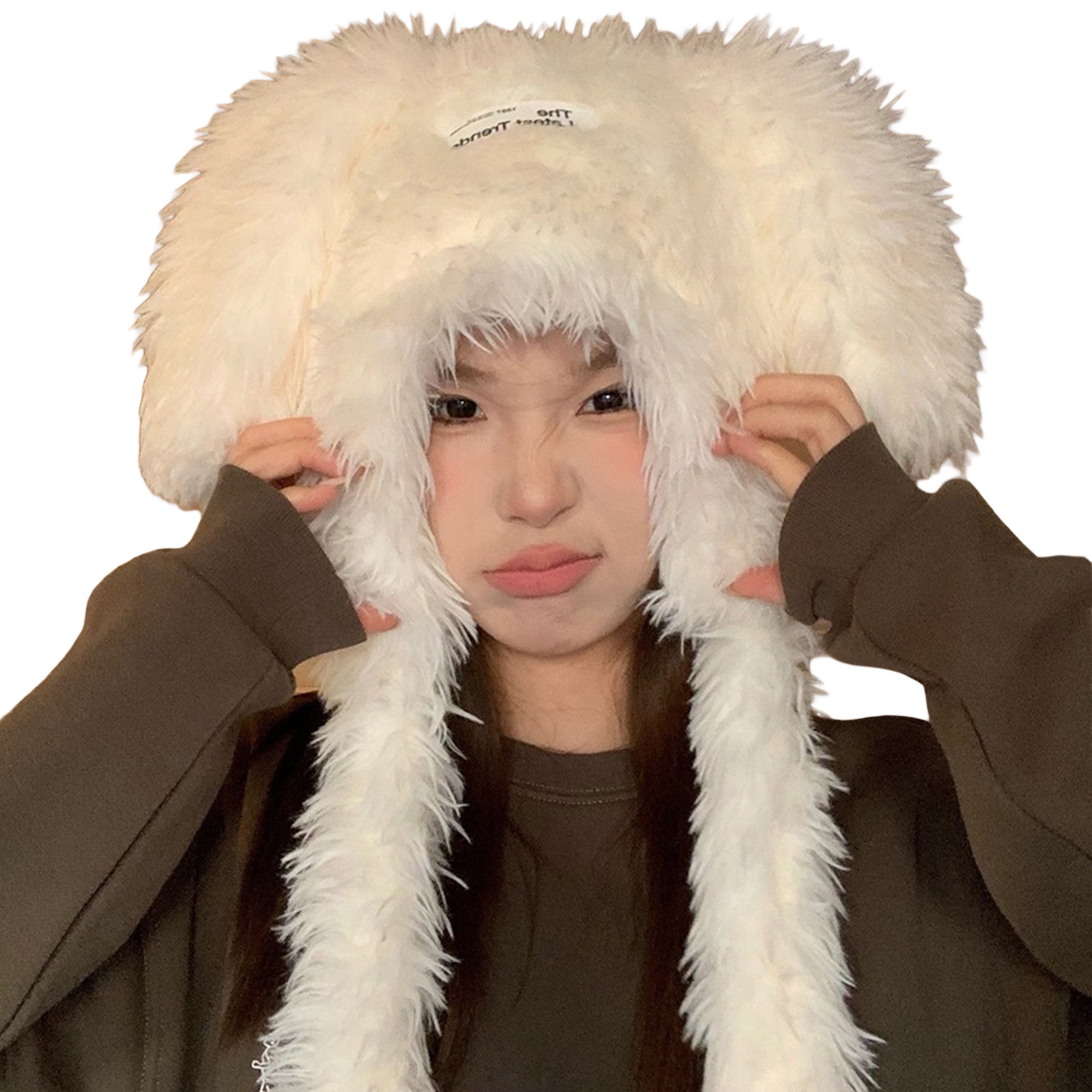 Aunavey Women's Plush Floppy Ear Hat - Stay Cute and Warm with Bunny ...