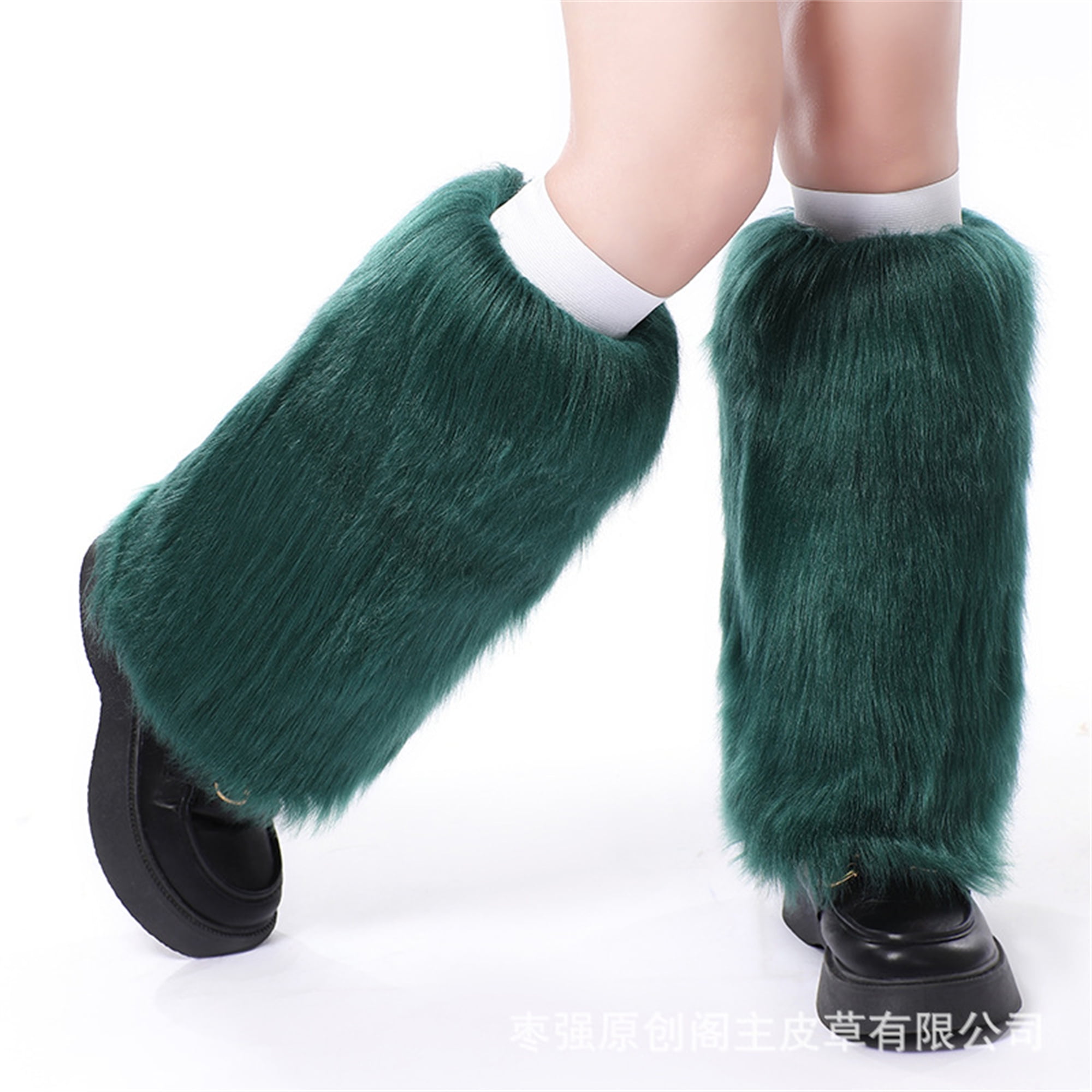 Aunavey Womens Fur Leg Warmers Winter Long Boot Cuffs Covers Sleeves ...