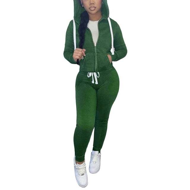Aunavey Womens Jogging Suits Sets Running Outfit Zipper Warm Up 2 ...