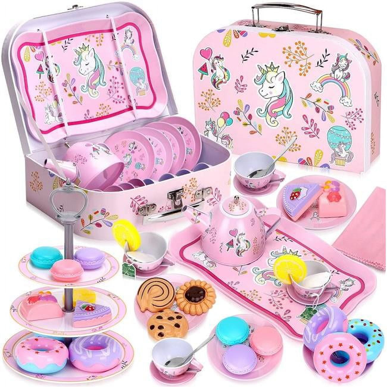 Auney Auney 36 PCS Toys for Girls,Tin Tea Party Toy Pretend Play for ...