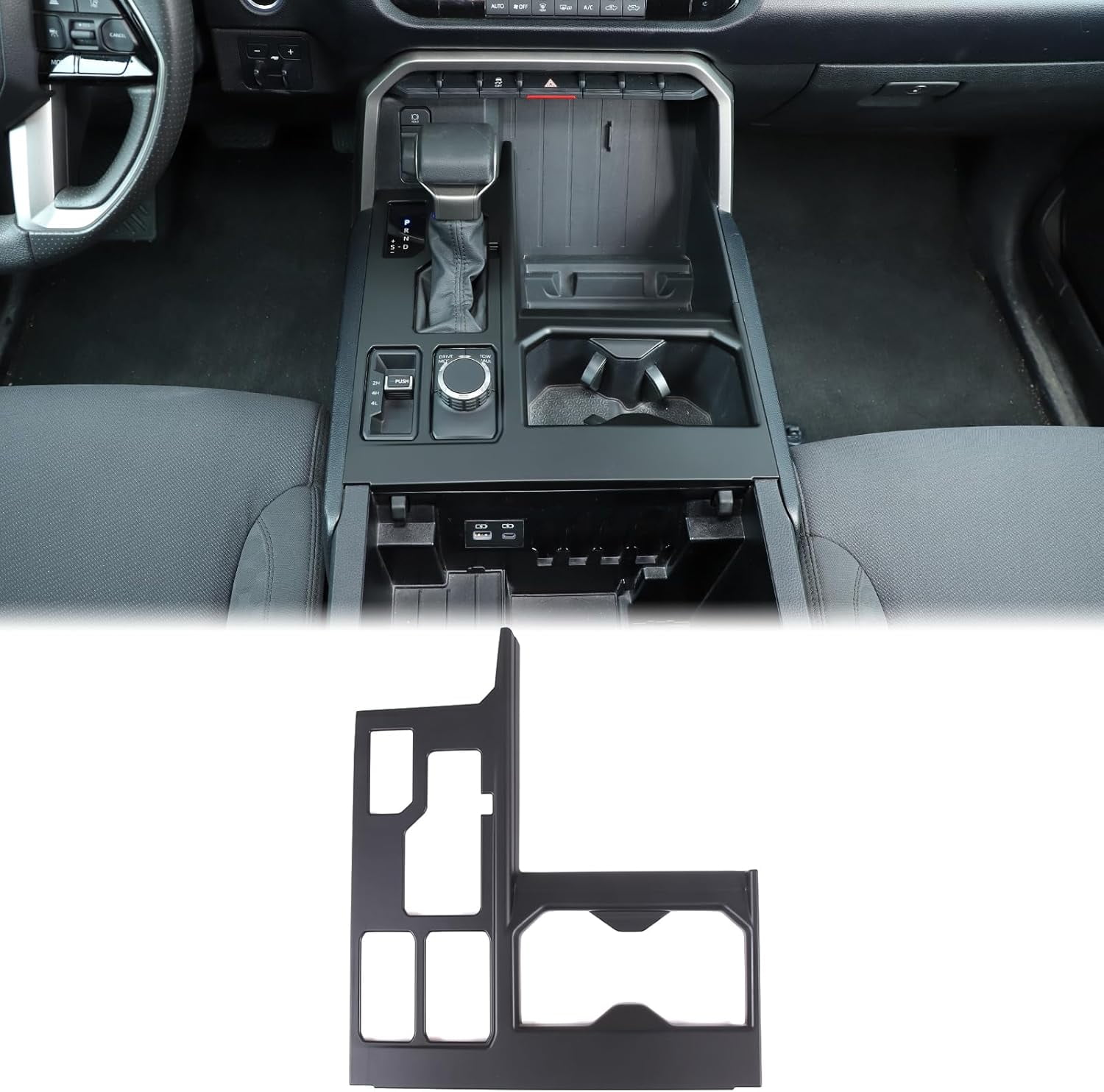 Aunginsy Car Central Control Gear Shift Panel Cover Cup Holder Trim Fit ...