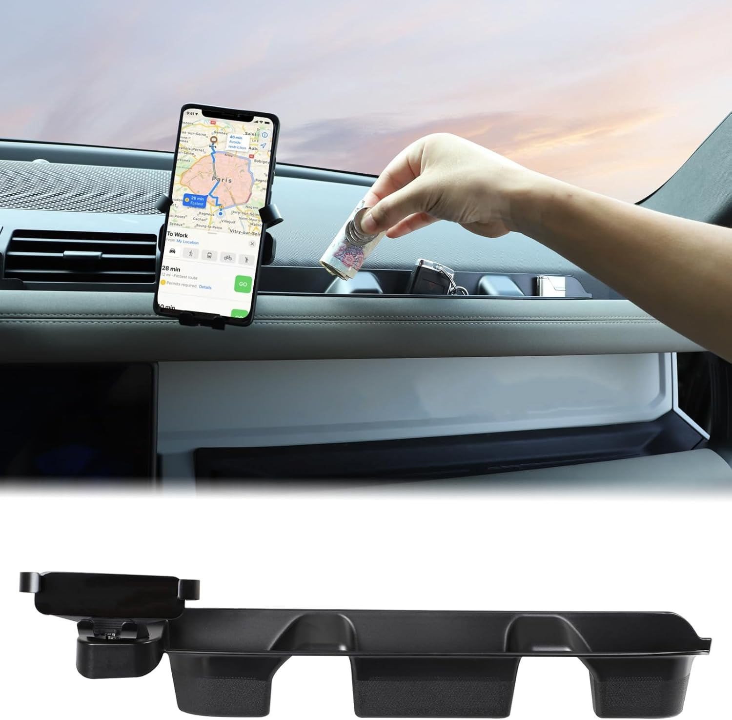 Aunginsy Co-pilot Dashboard Organizer Tray Compatible with Land Rover ...