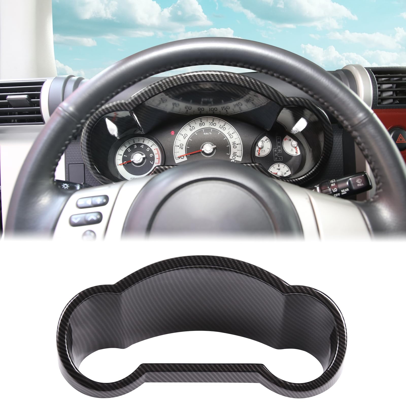 Aunginsy Dashboard Meter Frame Cover Trim Compatible with FJ Cruiser ...