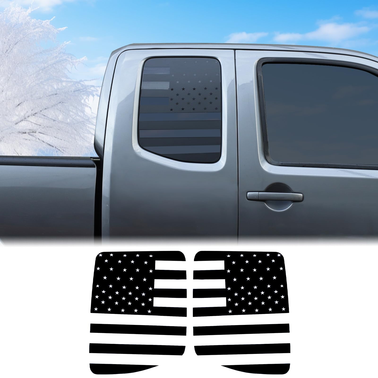 Aunginsy Rear Seat Side DHF10 Window American Flag Window Trim ...